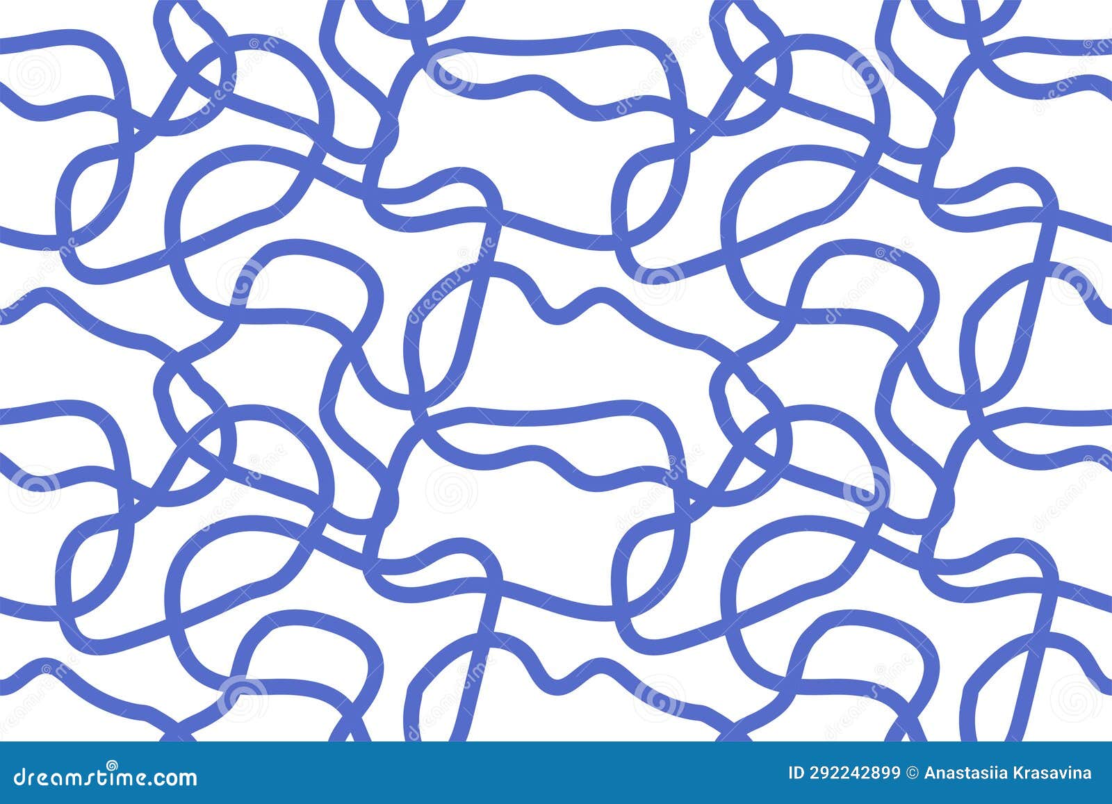 Seamless Pattern of Blue Abstract Squiggles Print Stock Vector ...