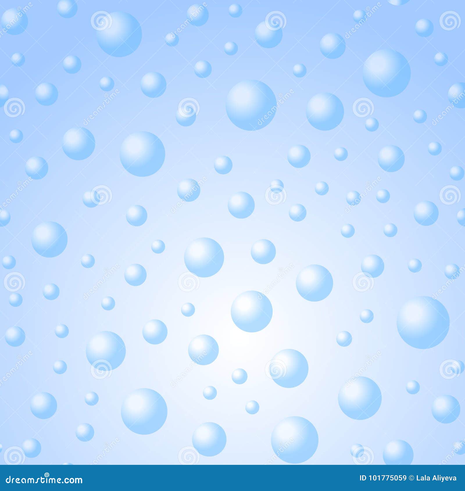 Seamless Pattern with Blue Bubbles on Blue Background. Vector Stock ...