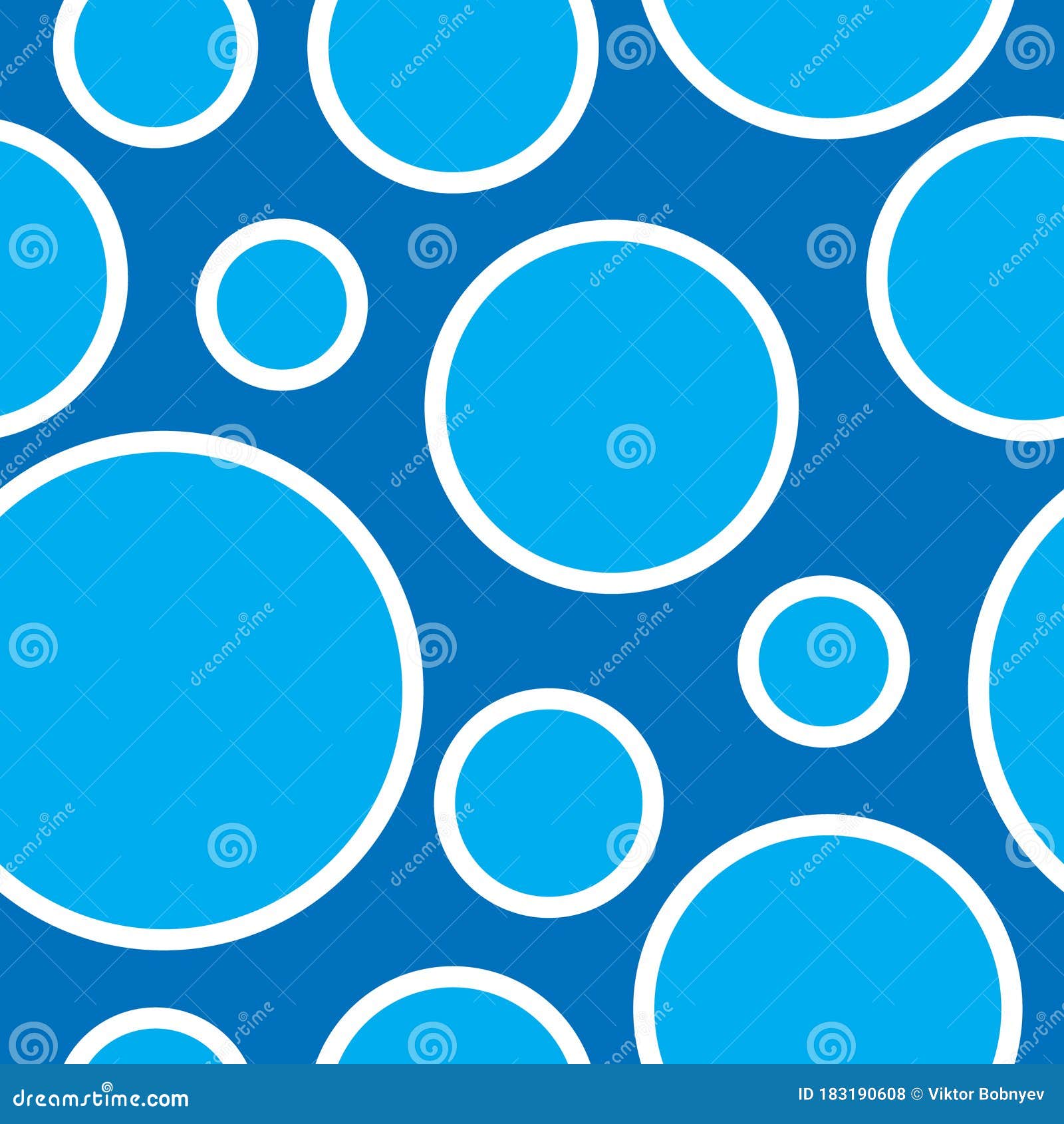 Seamless Pattern with Blue Bubbles. Geometric Circular Shapes Design ...