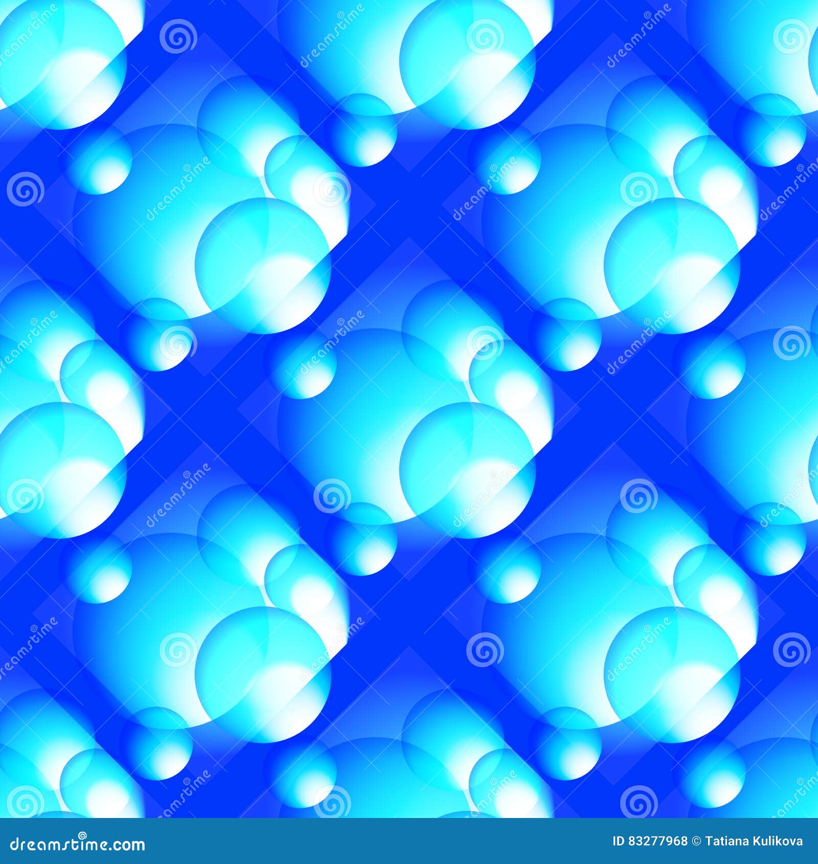 Seamless Pattern of Blue Bubbles Vector Stock Vector - Illustration of ...