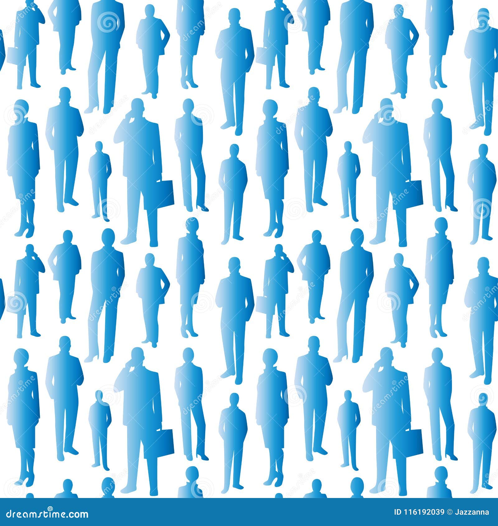 Seamless Pattern Blue Business People Stock Vector - Illustration of ...