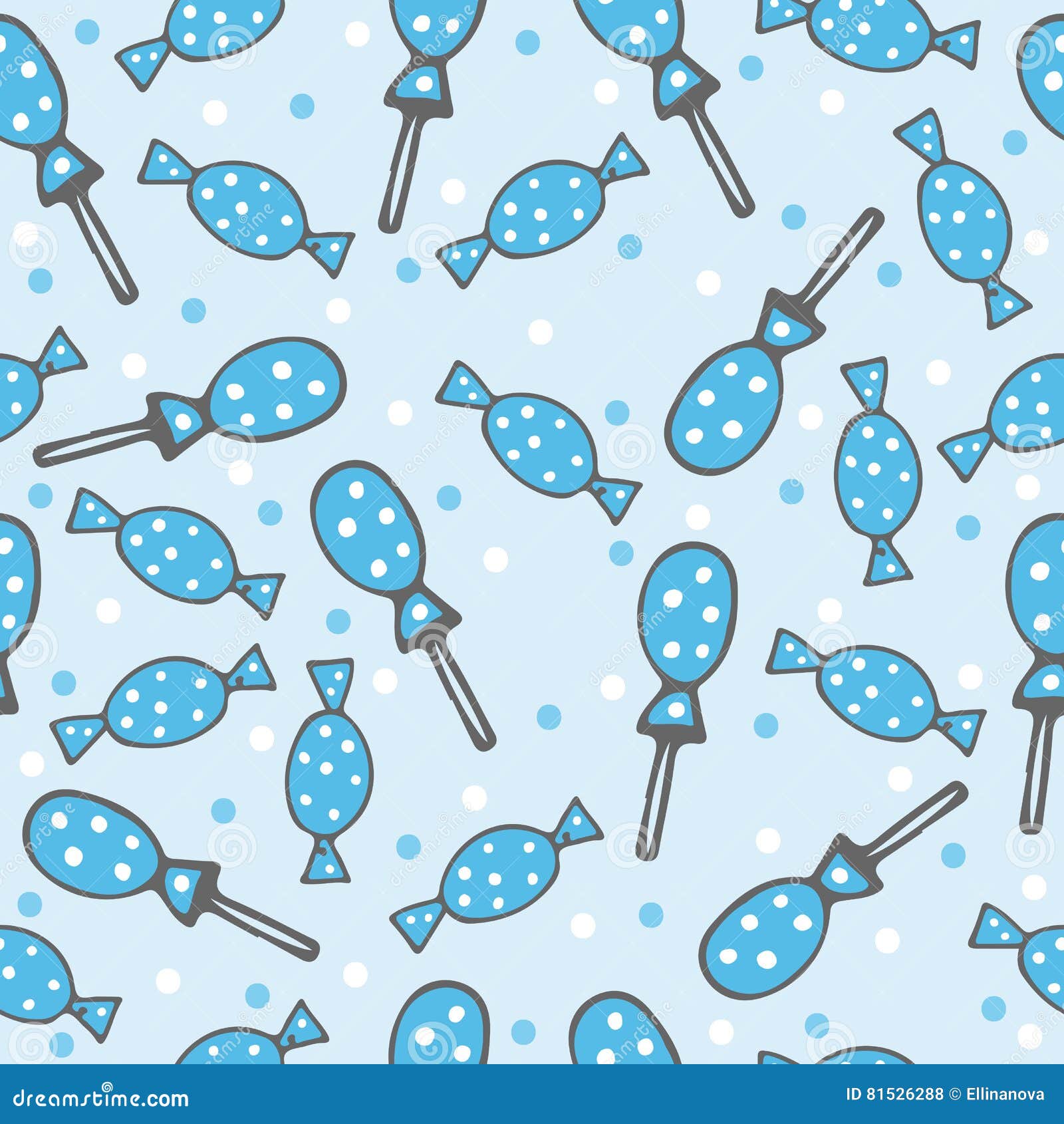 Seamless Pattern with Blue Candy Stock Vector - Illustration of festive ...