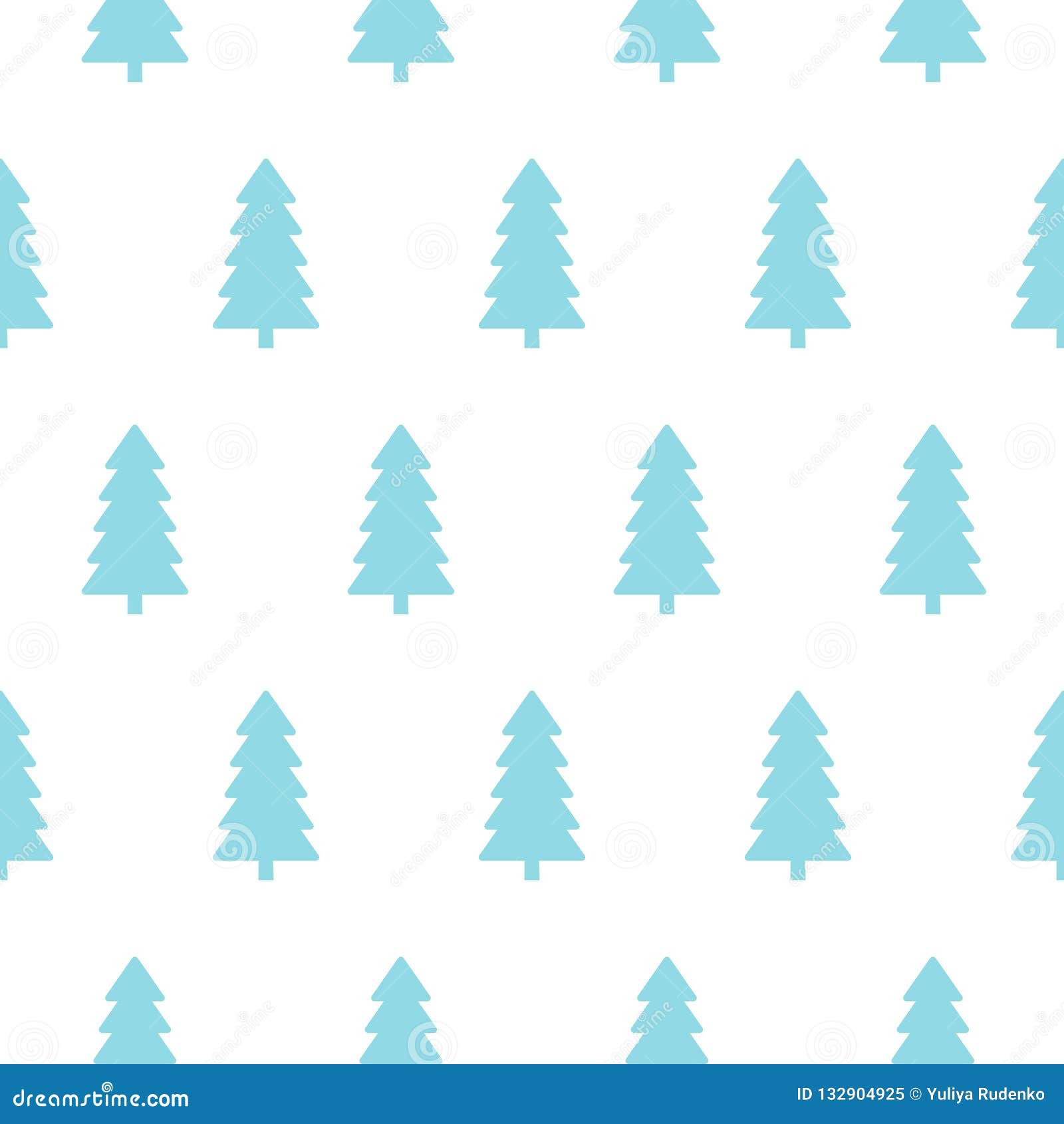 Seamless Pattern from Blue Christmas Trees. Design for Textiles ...