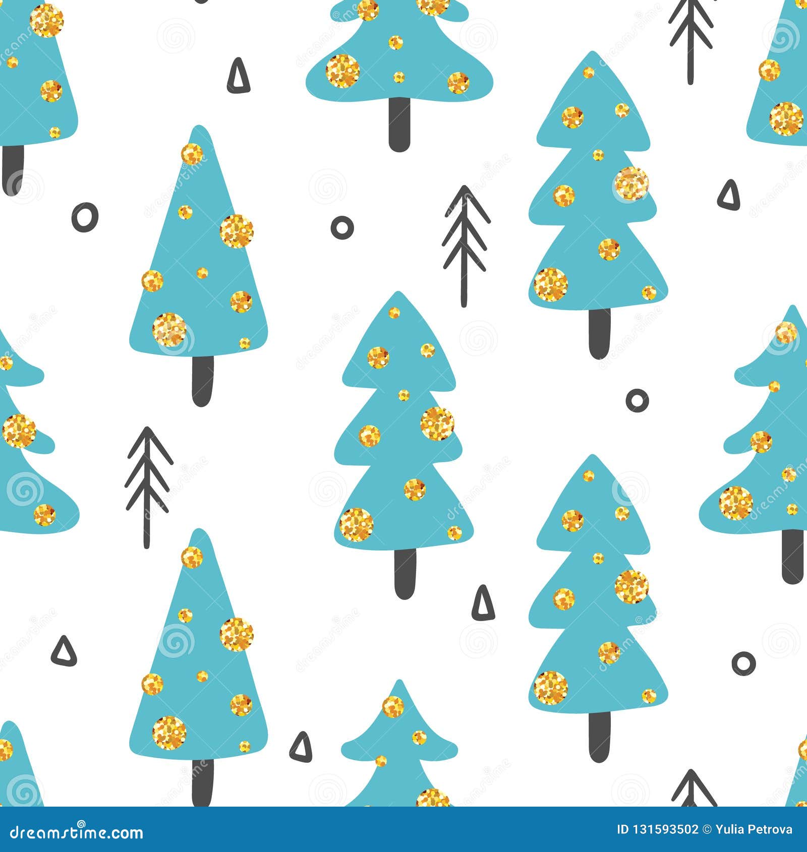 Seamless Background with Blue Christmas Trees Stock Vector ...
