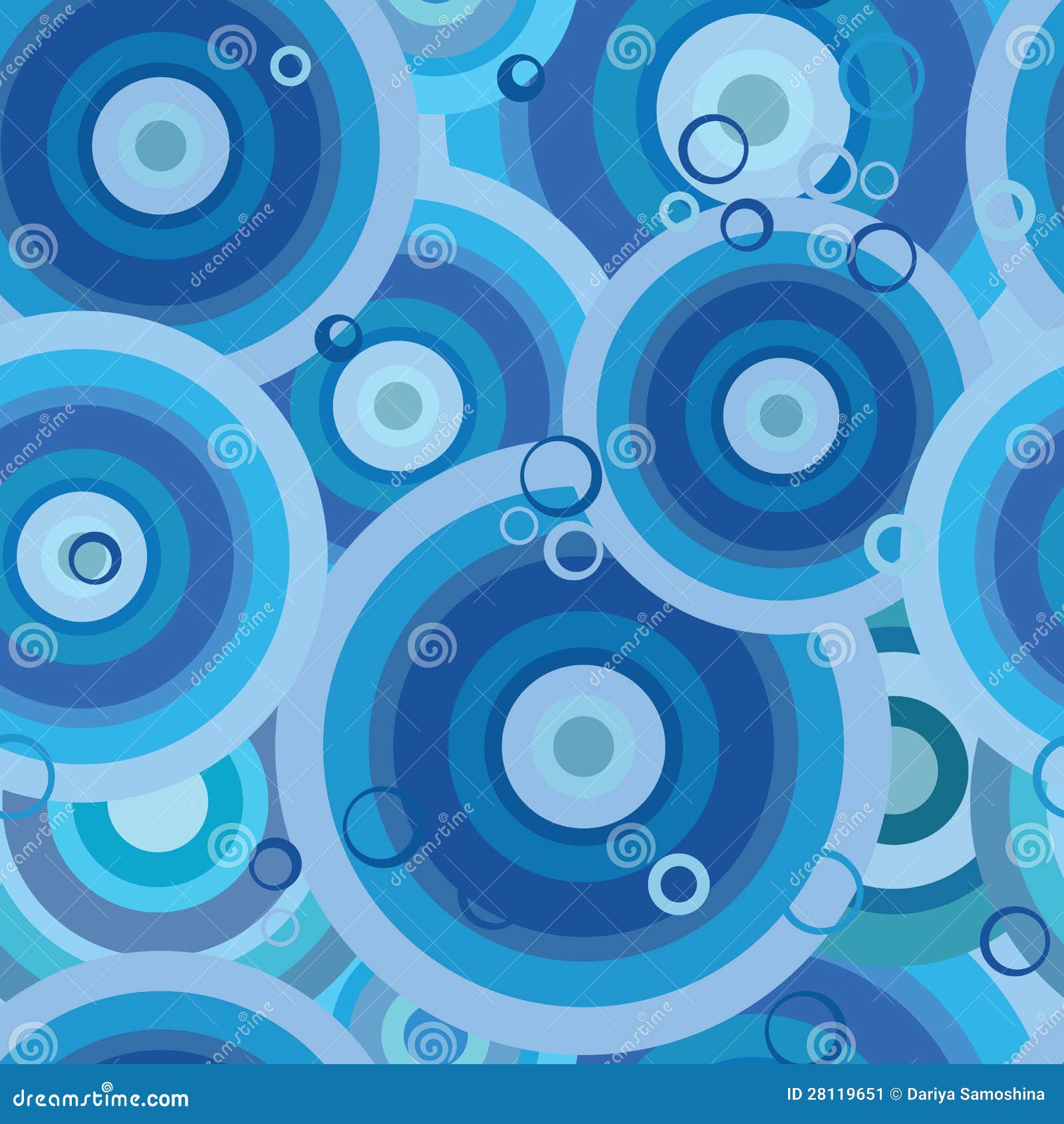 Seamless Pattern: Blue Circles Stock Vector - Illustration of ...