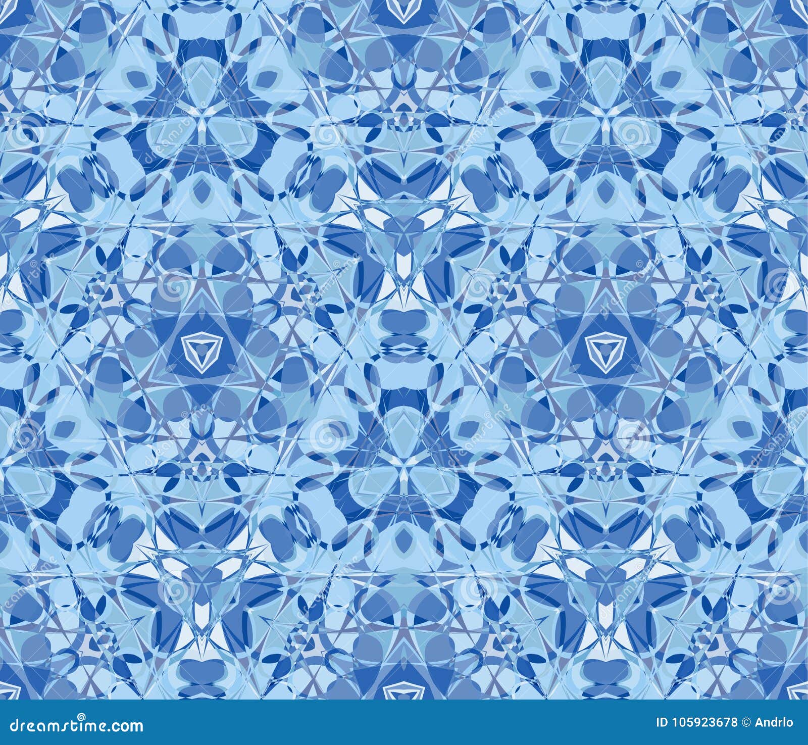 Seamless Pattern in Blue. Composed of Color Abstract Shapes Stock ...