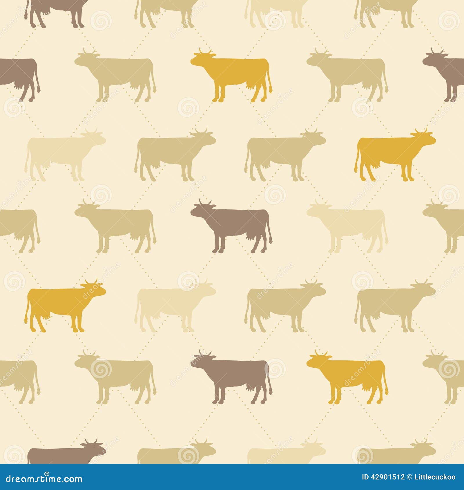 Seamless Pattern of Blue Cow Stock Vector - Illustration of cartoon ...