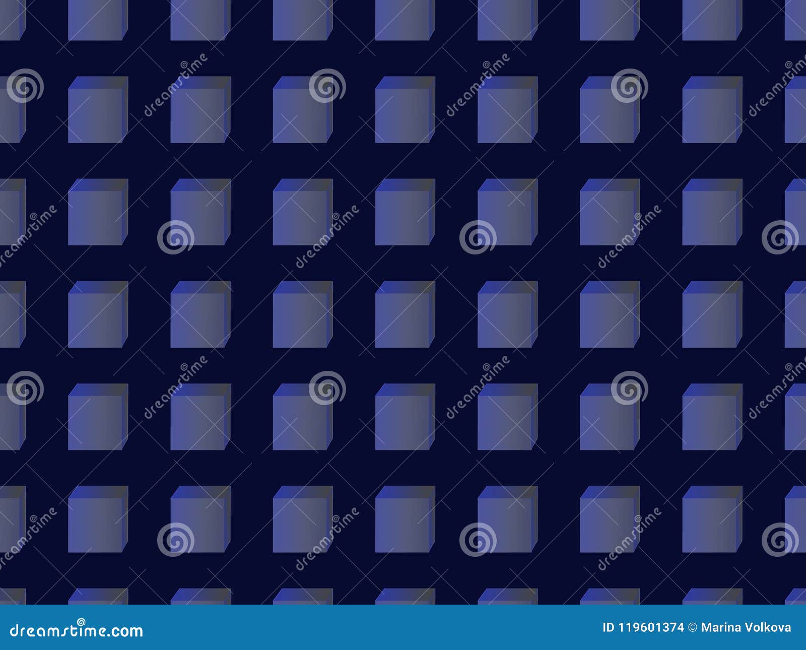 Seamless Pattern of Blue Cubes. Stock Illustration - Illustration of ...