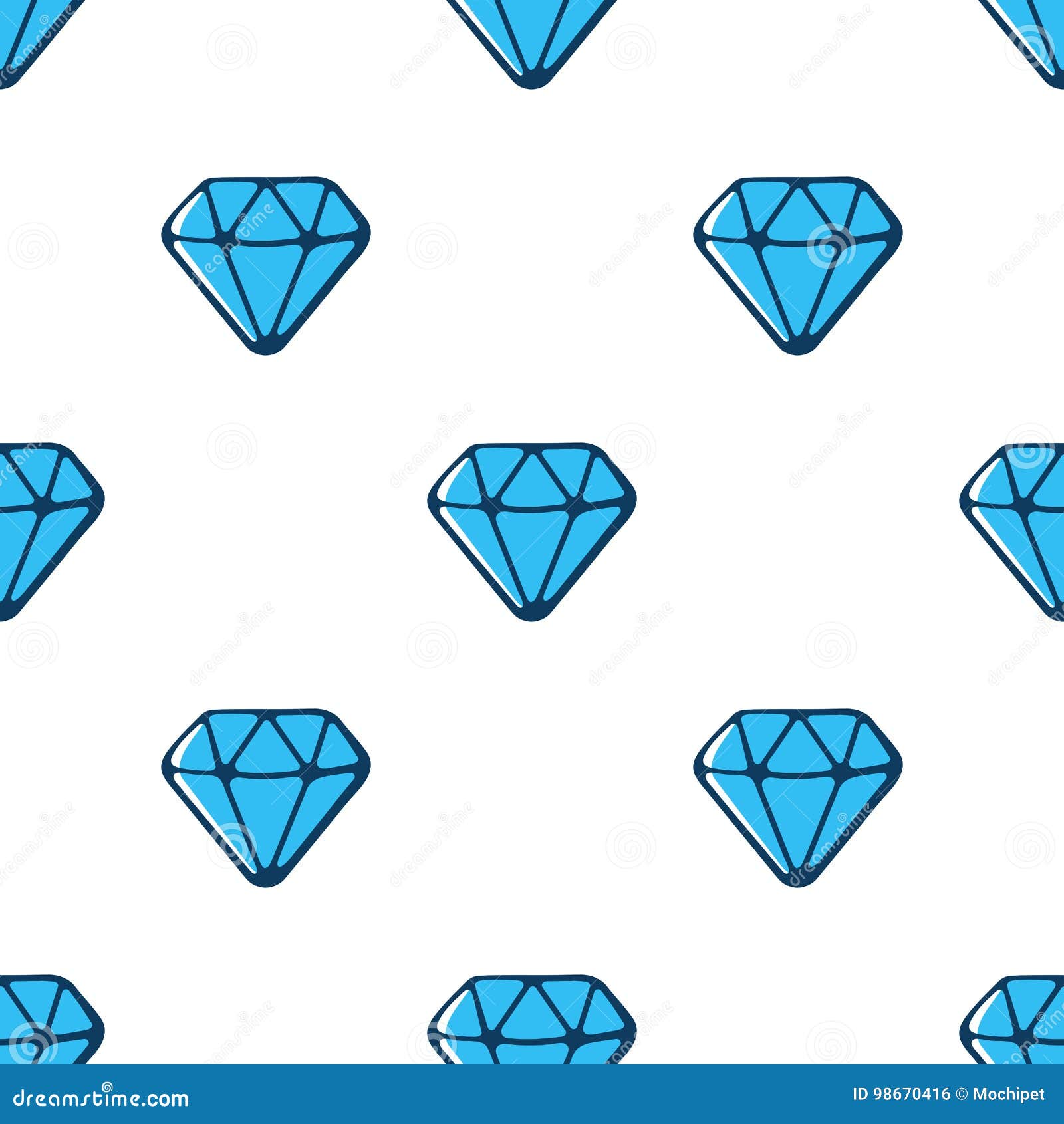 Seamless Pattern with Blue Diamonds Stock Vector - Illustration of ...