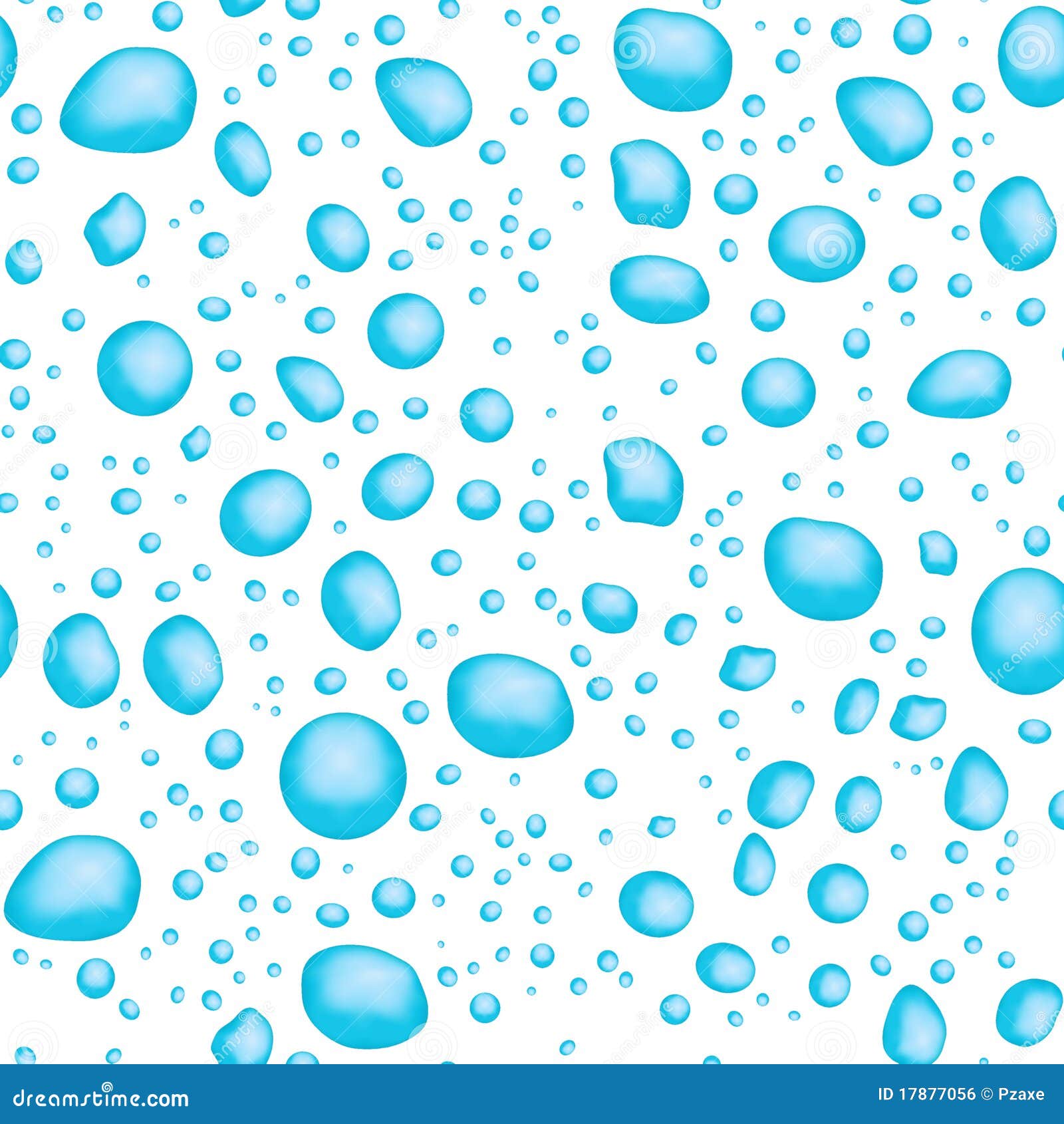 Seamless Pattern - Blue Drops on White Background Stock Illustration ...