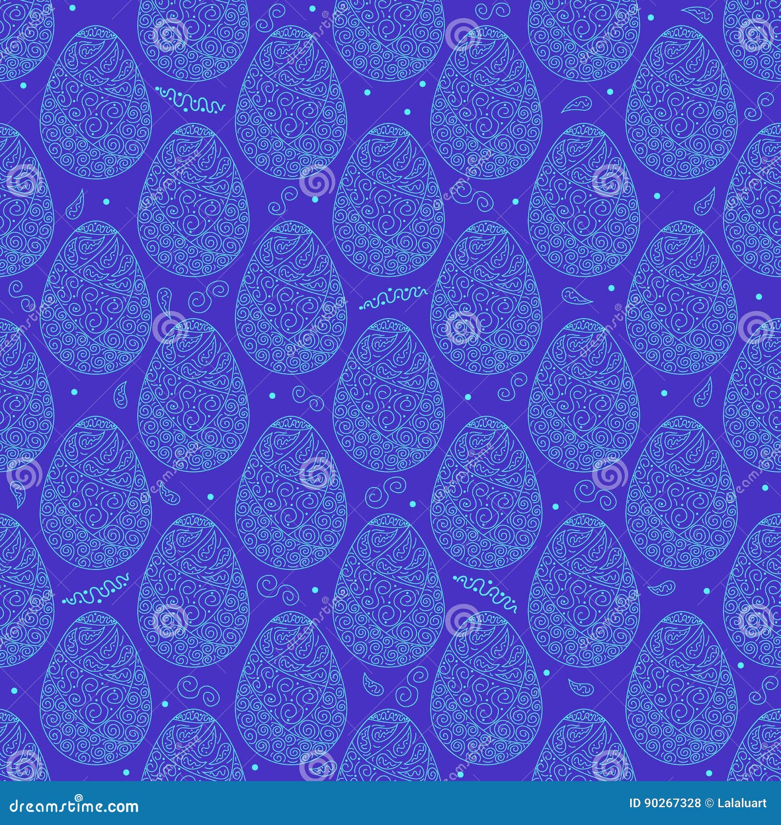 Seamless Pattern of Blue Easter Eggs Stock Vector - Illustration of ...