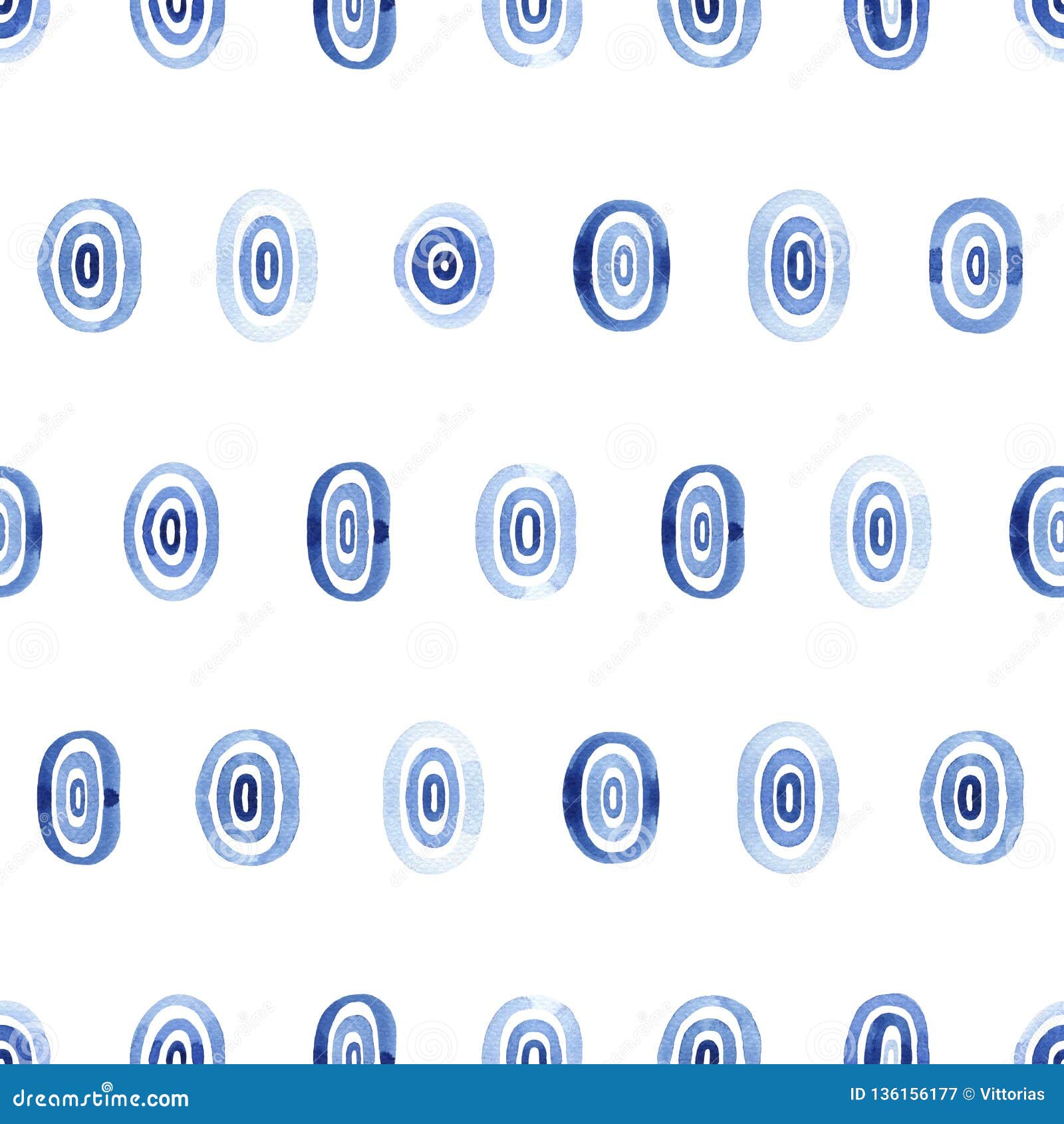 Seamless Pattern with Blue Ellipses Stock Illustration - Illustration ...