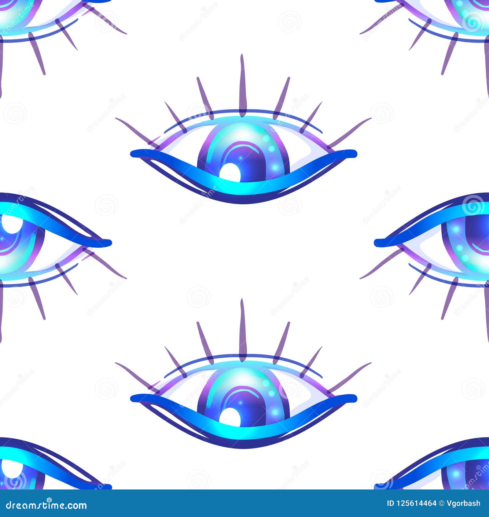 Seamless Pattern with Blue Eyes. Stock Vector - Illustration of ...