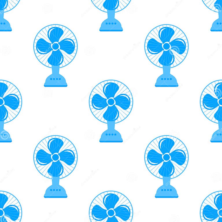 Seamless Pattern with Blue Fan. Stock Vector - Illustration of blue ...