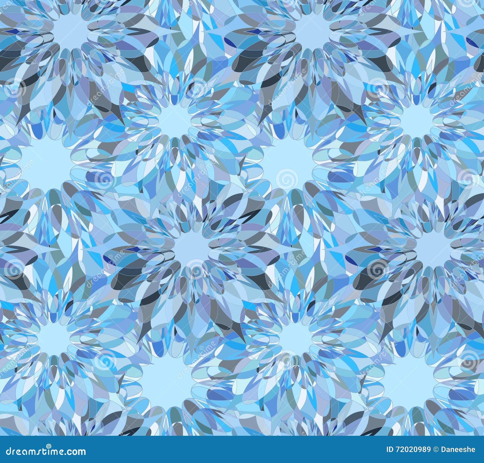 Seamless Pattern with Blue Floral Guilloche Stock Vector - Illustration ...