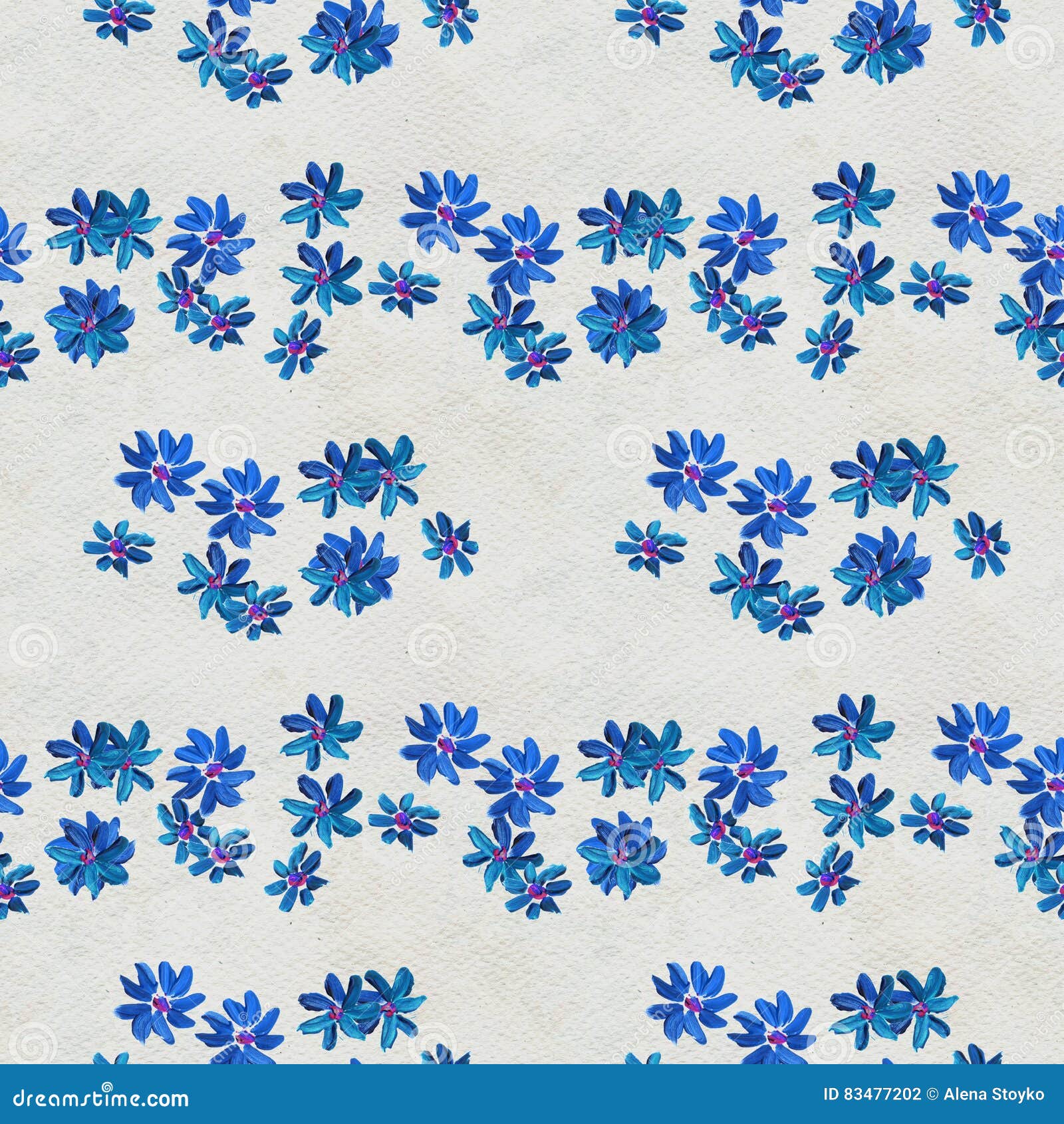 Seamless Pattern with Blue Flowers Stock Illustration - Illustration of ...