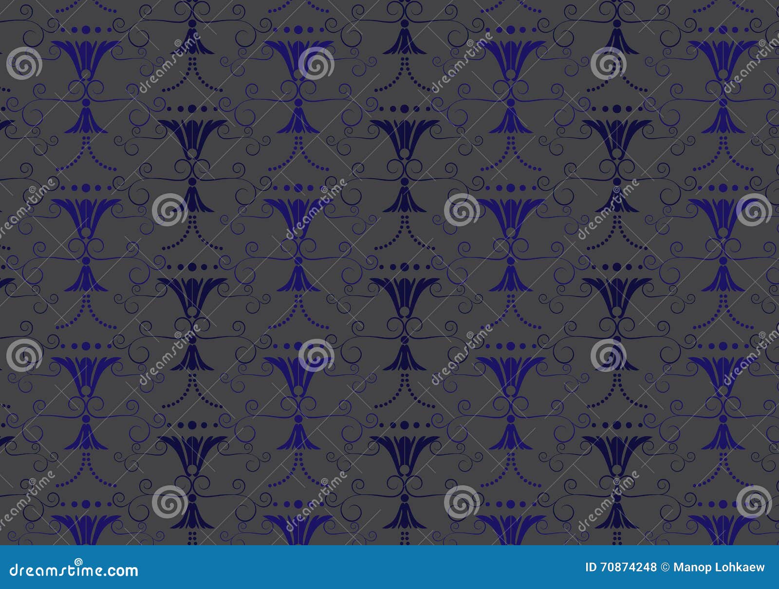 Seamless Pattern Blue Gray Vintage Abstract Background Stock ...