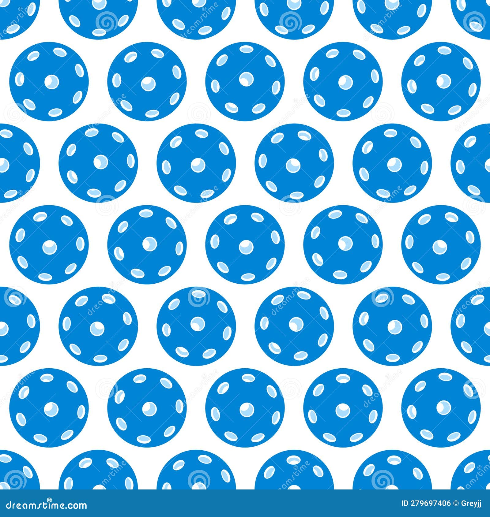 Seamless Pattern of Blue Indoor Balls for Pickleball Stock Vector ...