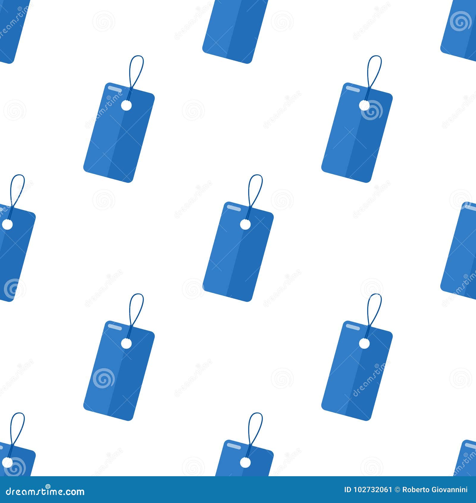 Blue Tag Flat Icon Seamless Pattern Stock Vector - Illustration of blue ...