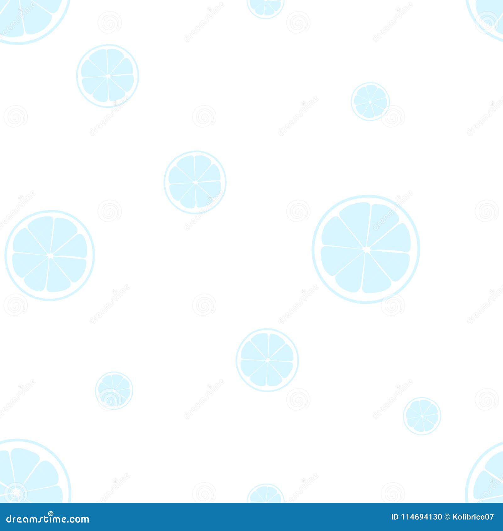 Seamless Pattern of Blue Lemon Slice Shape. Stock Vector - Illustration ...