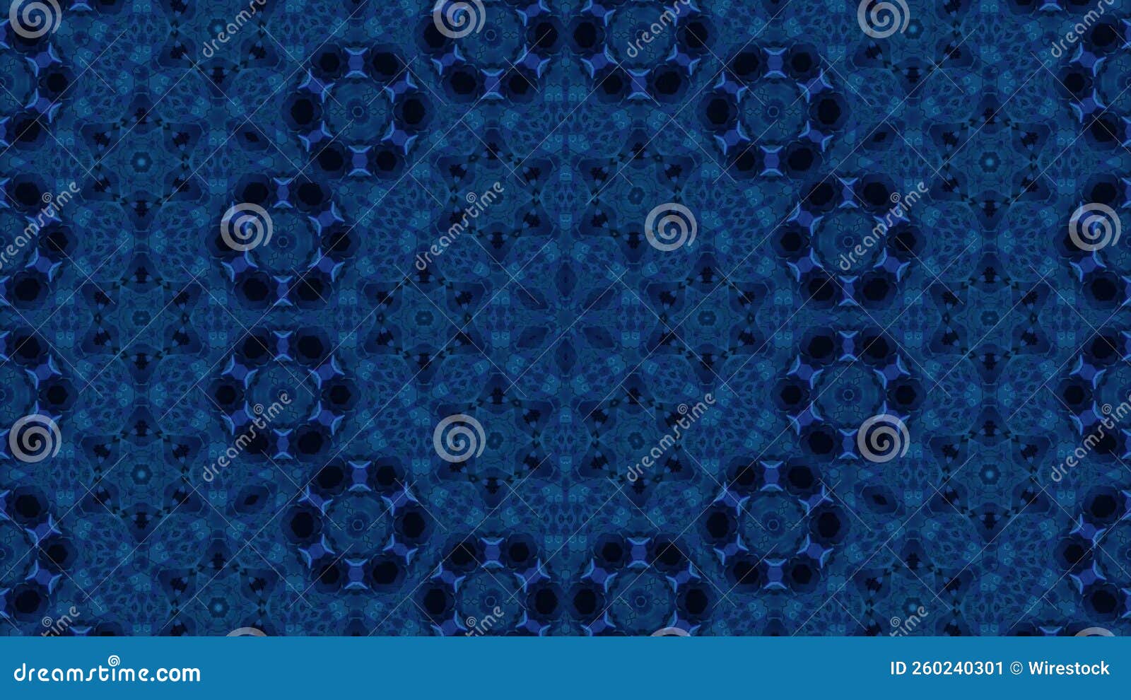 Seamless Pattern of Blue Mandala Background Stock Illustration ...
