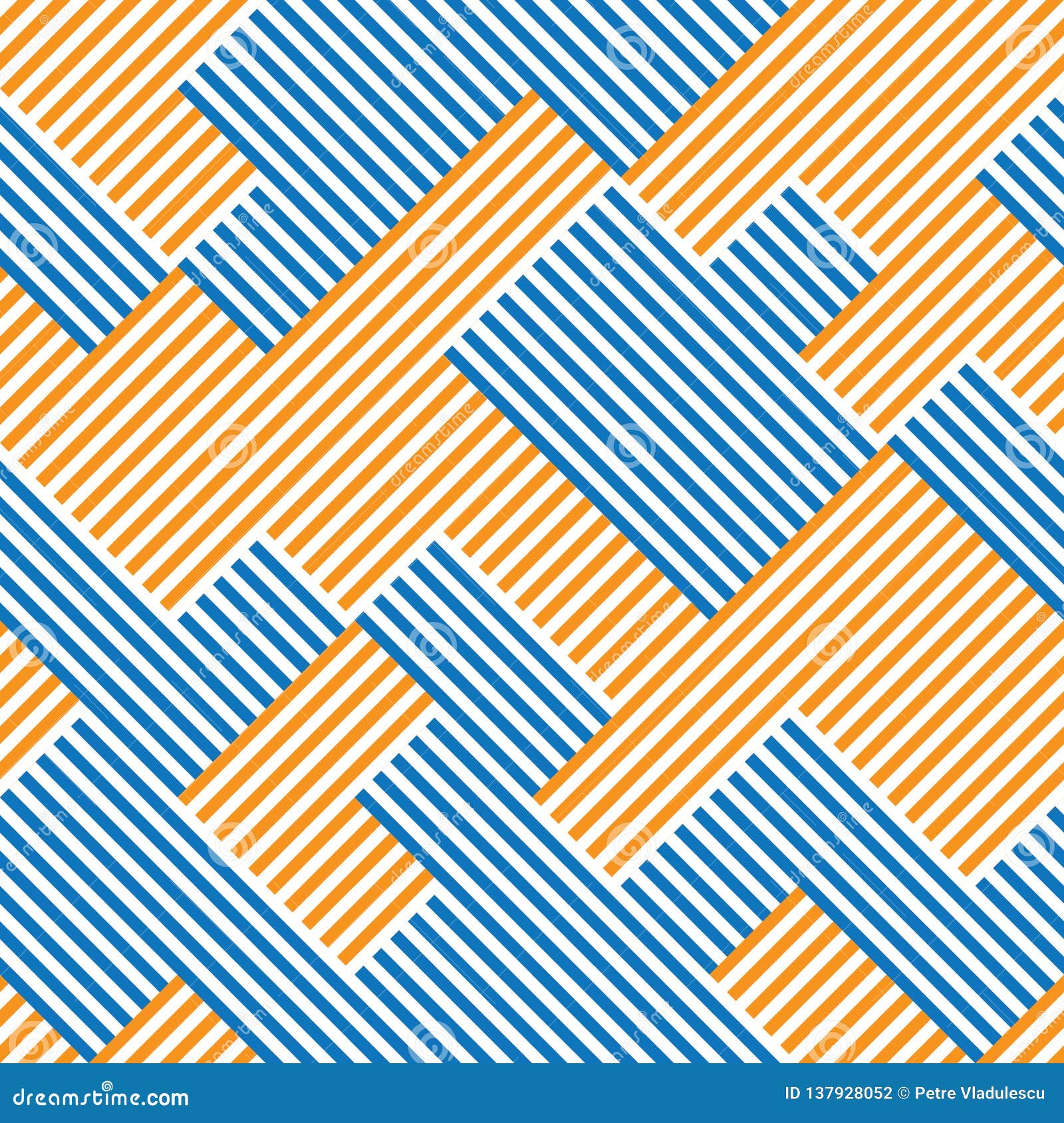 Seamless Pattern with Blue and Orange Stripes Stock Vector ...