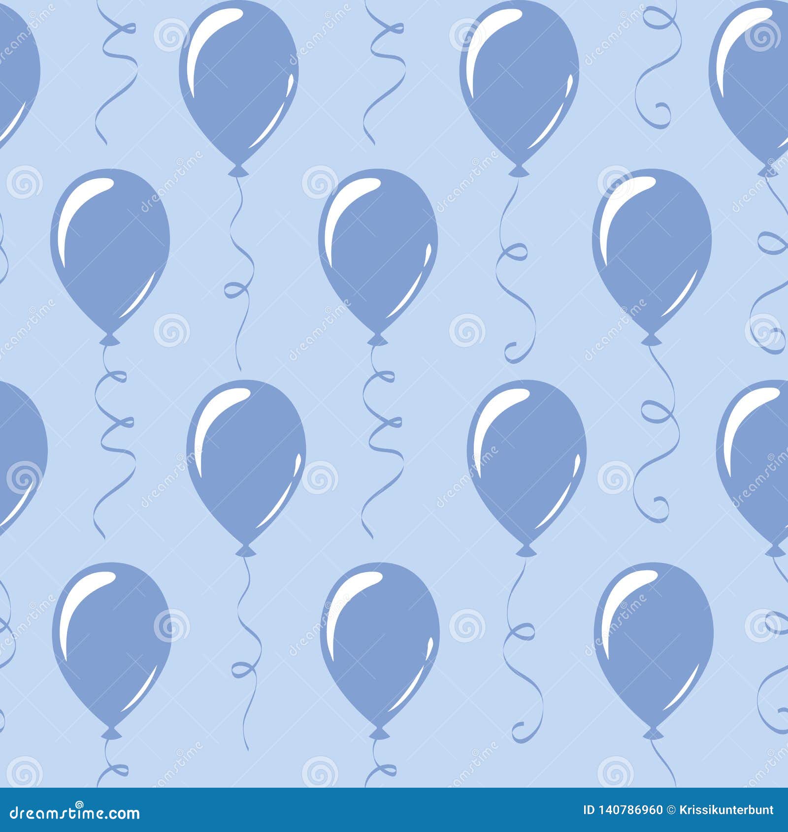 Seamless Pattern Blue Party Balloons Stock Vector - Illustration of ...