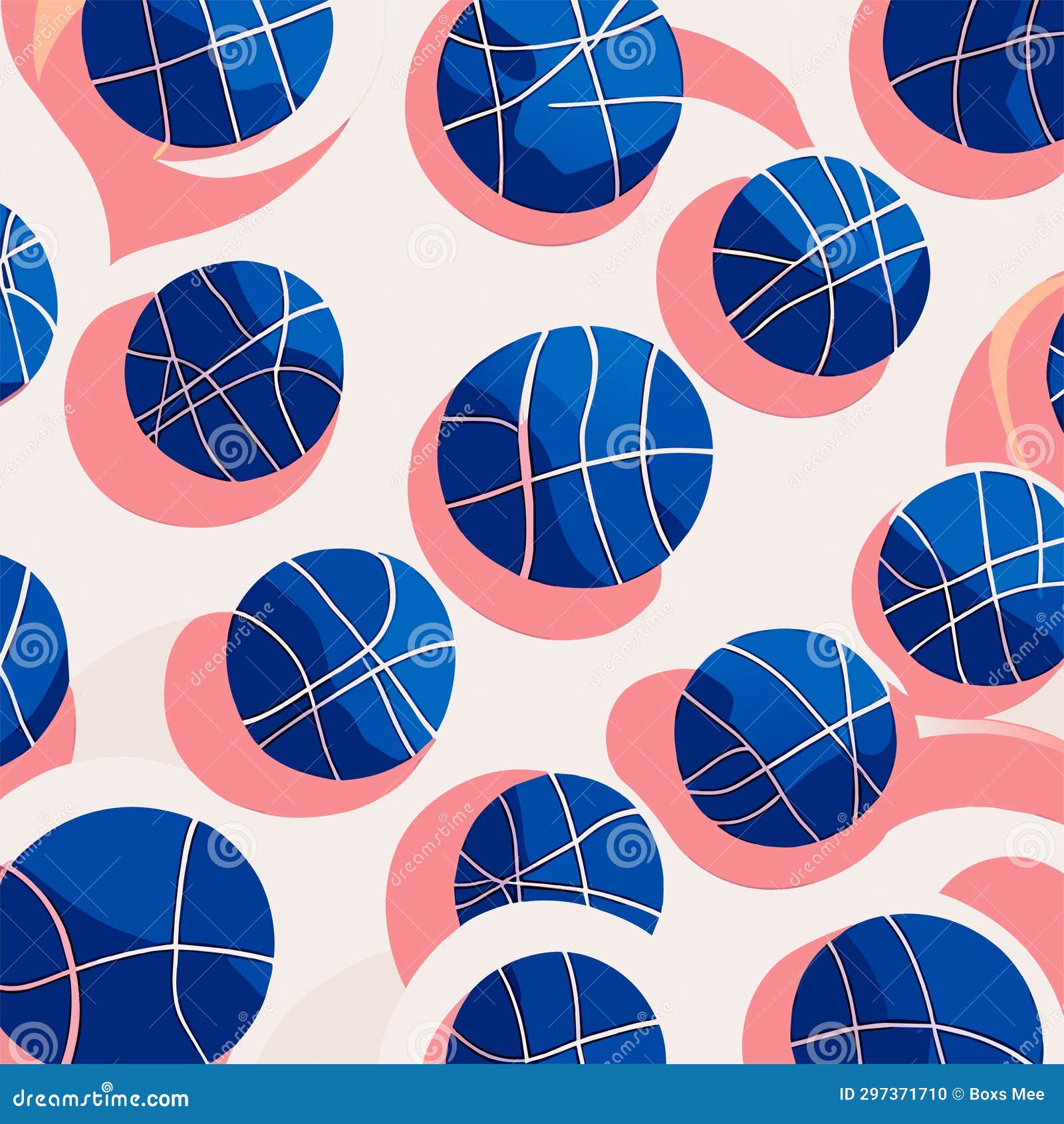 Seamless Pattern with Blue and Pink Balls. Vector Illustration Stock ...