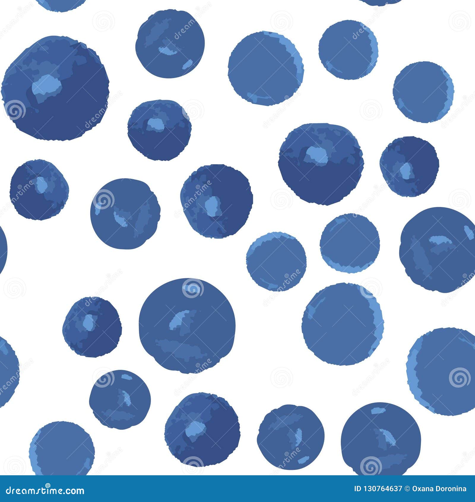 Seamless Pattern of Blue Polka Big and Small Dots Stock Vector ...