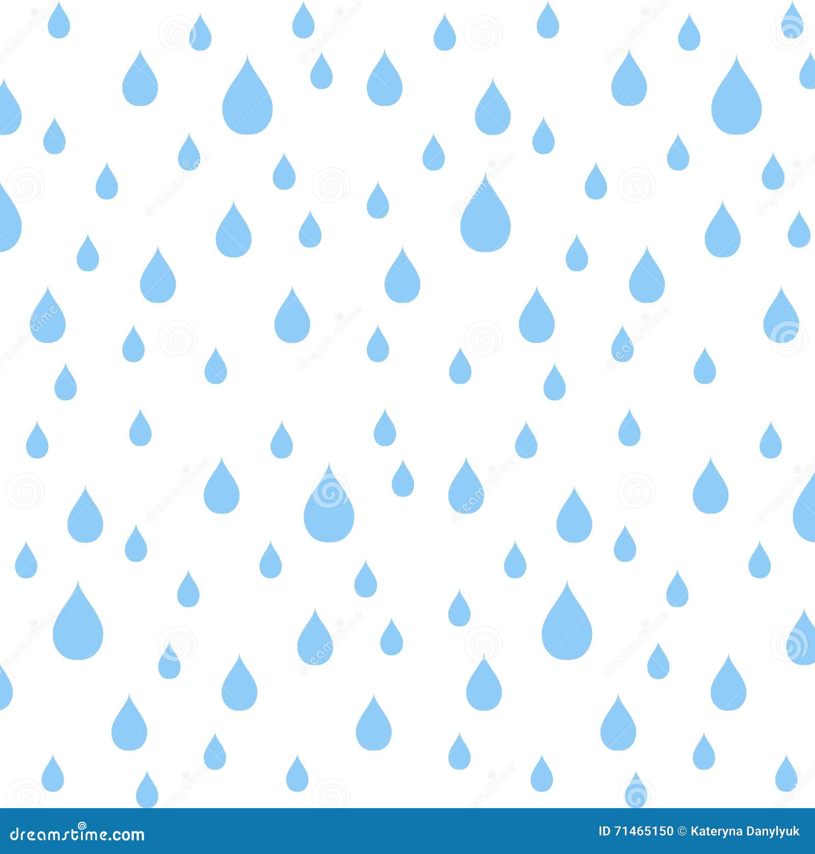 Seamless Pattern Blue Rain Drops on White, Vector Stock Vector ...