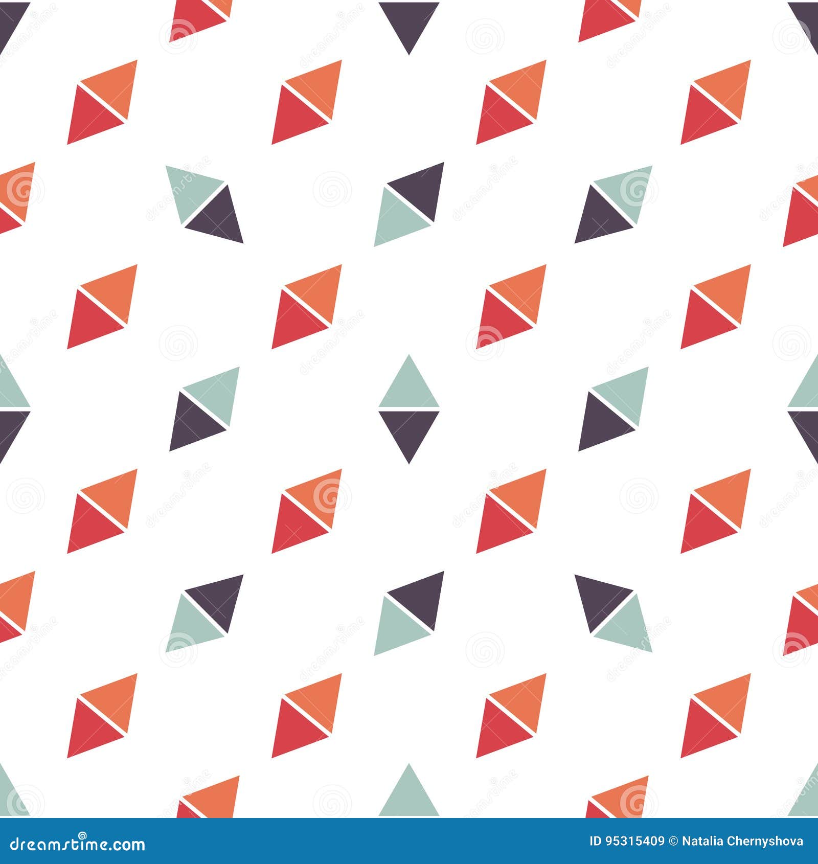 Seamless Pattern with Blue and Red Triangles Stock Vector ...
