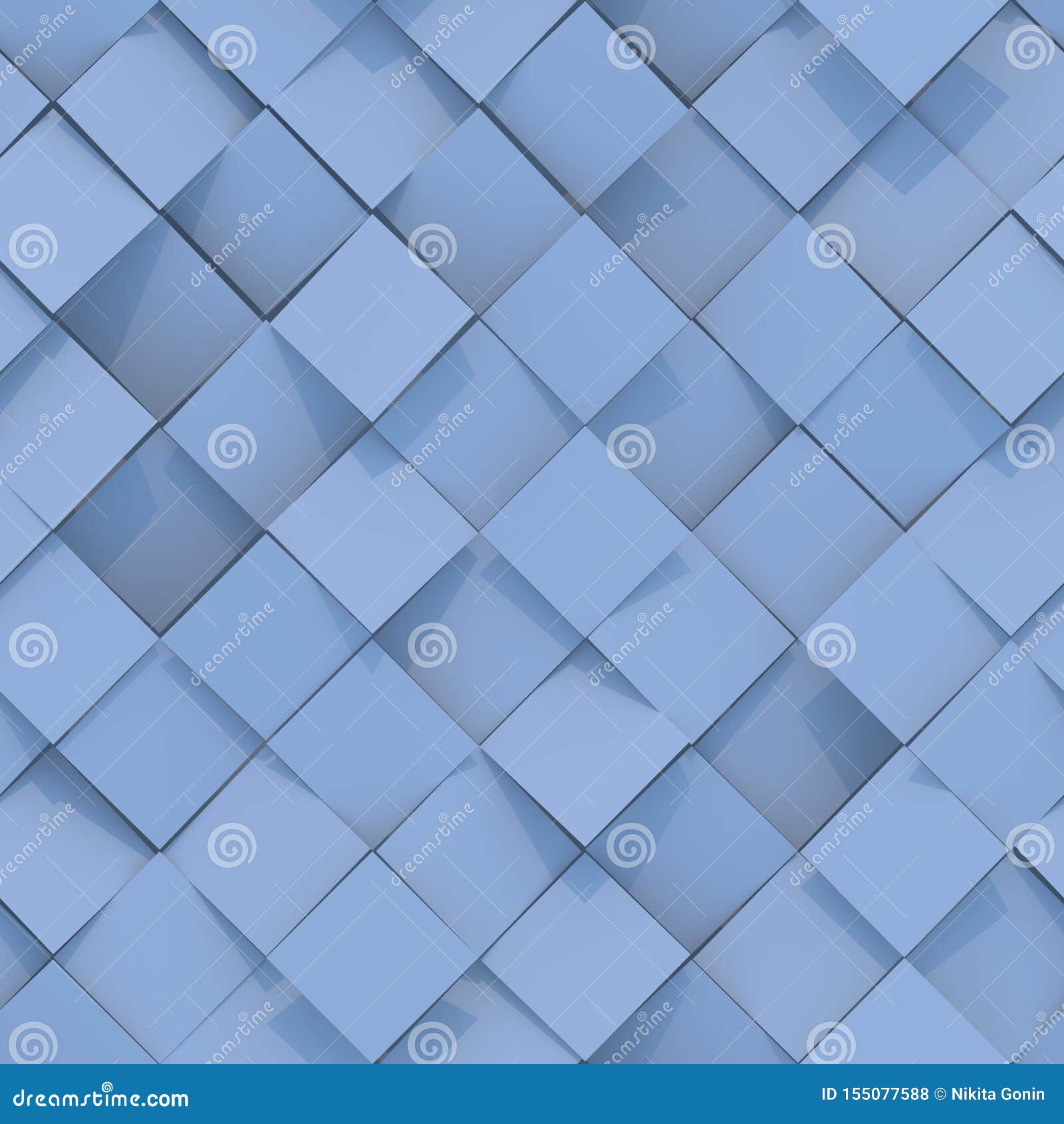 Seamless Pattern of Blue Rhombs 3D Render Stock Illustration ...