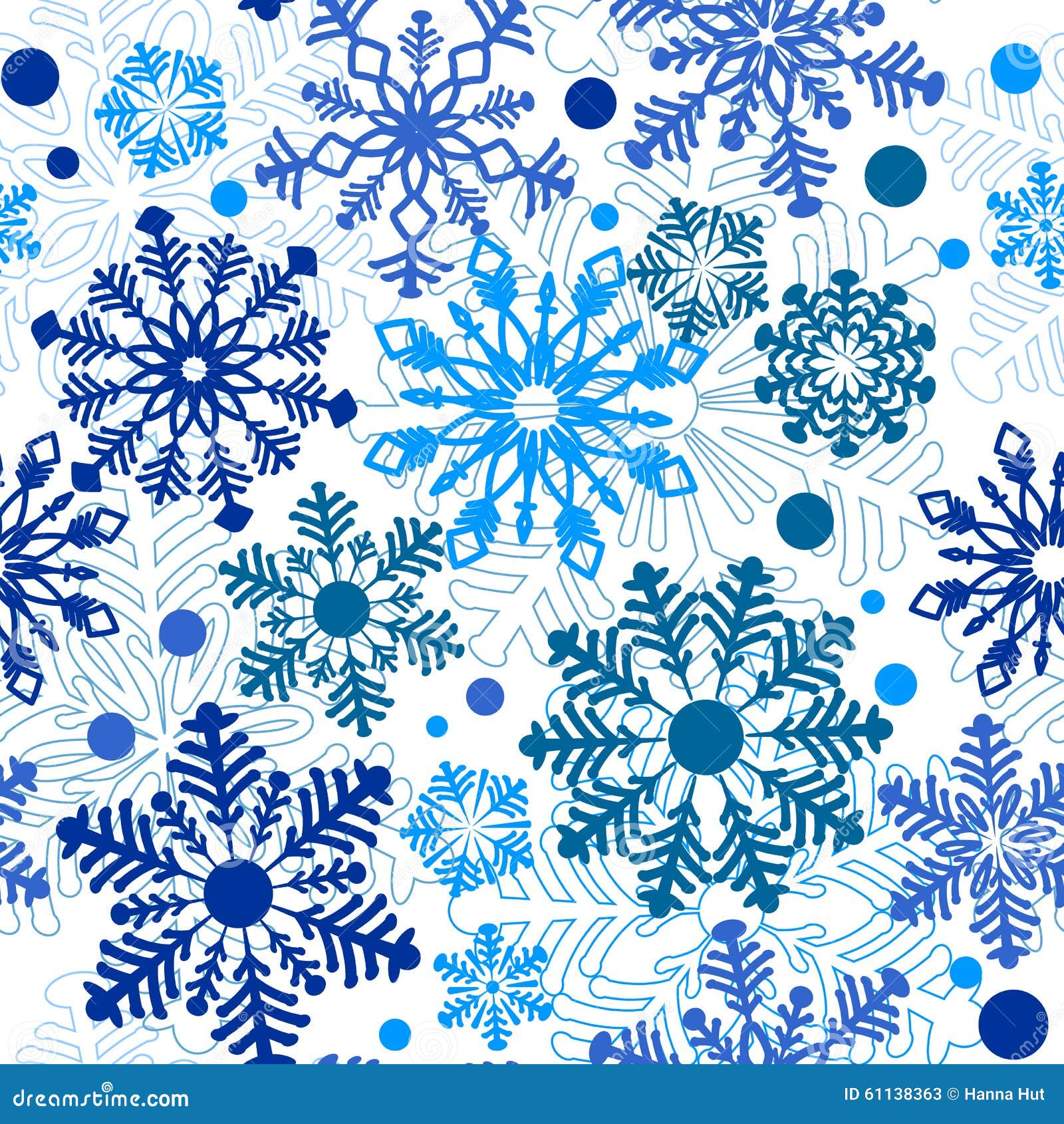 Seamless Pattern from Blue Snowflakes Stock Vector - Illustration of ...