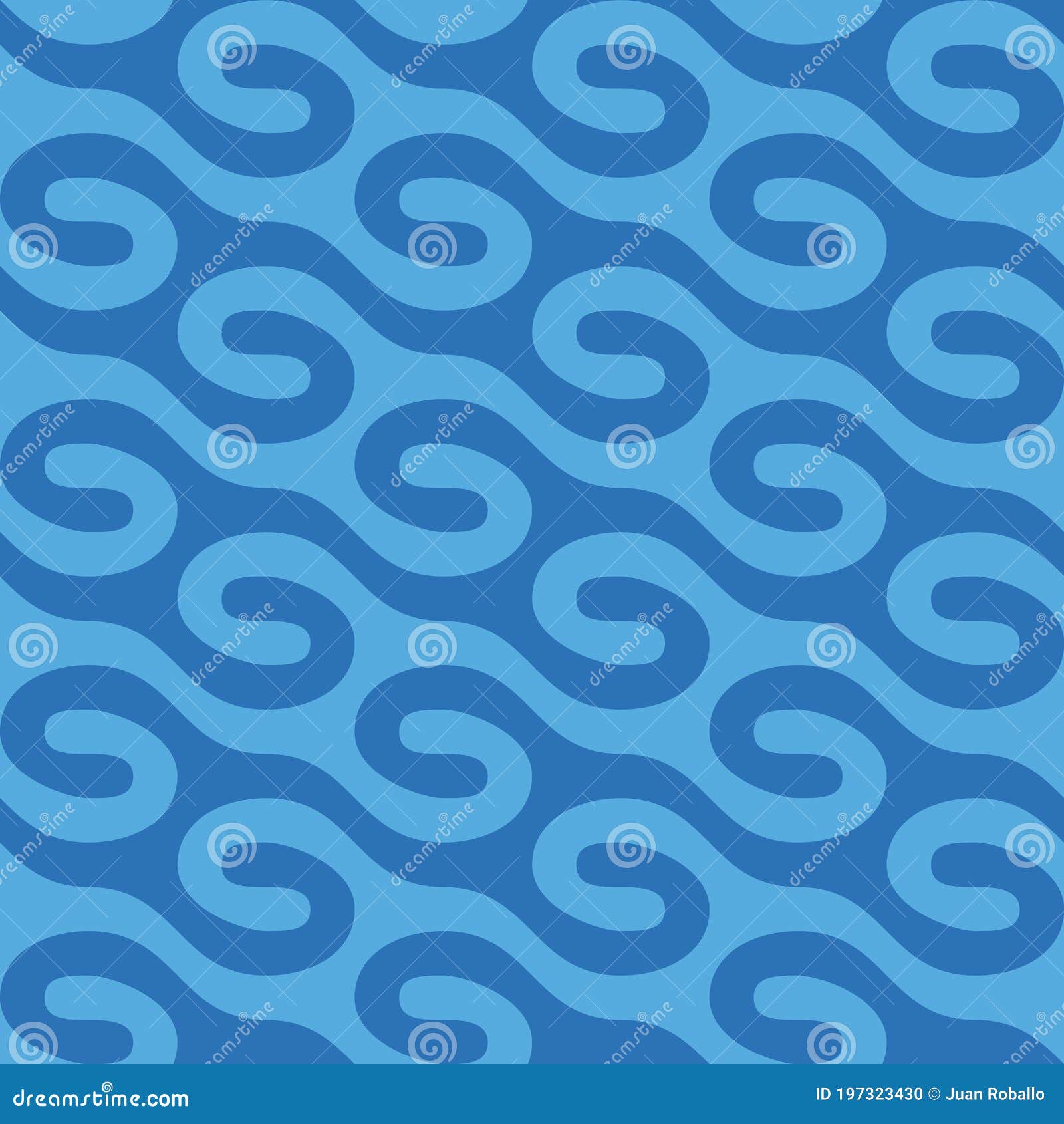 Seamless Pattern. Blue Waves Stock Vector - Illustration of harmony ...