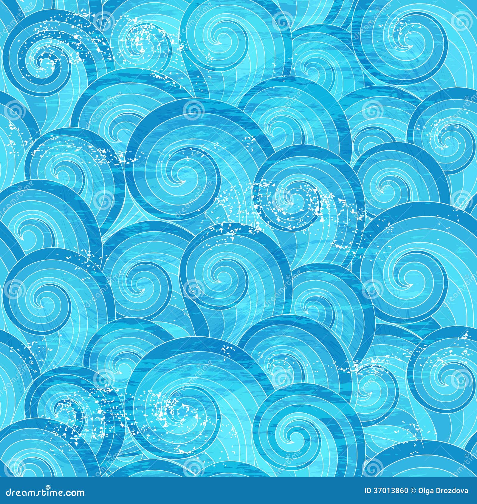 Seamless Pattern with Blue Waves Stock Vector - Illustration of ...