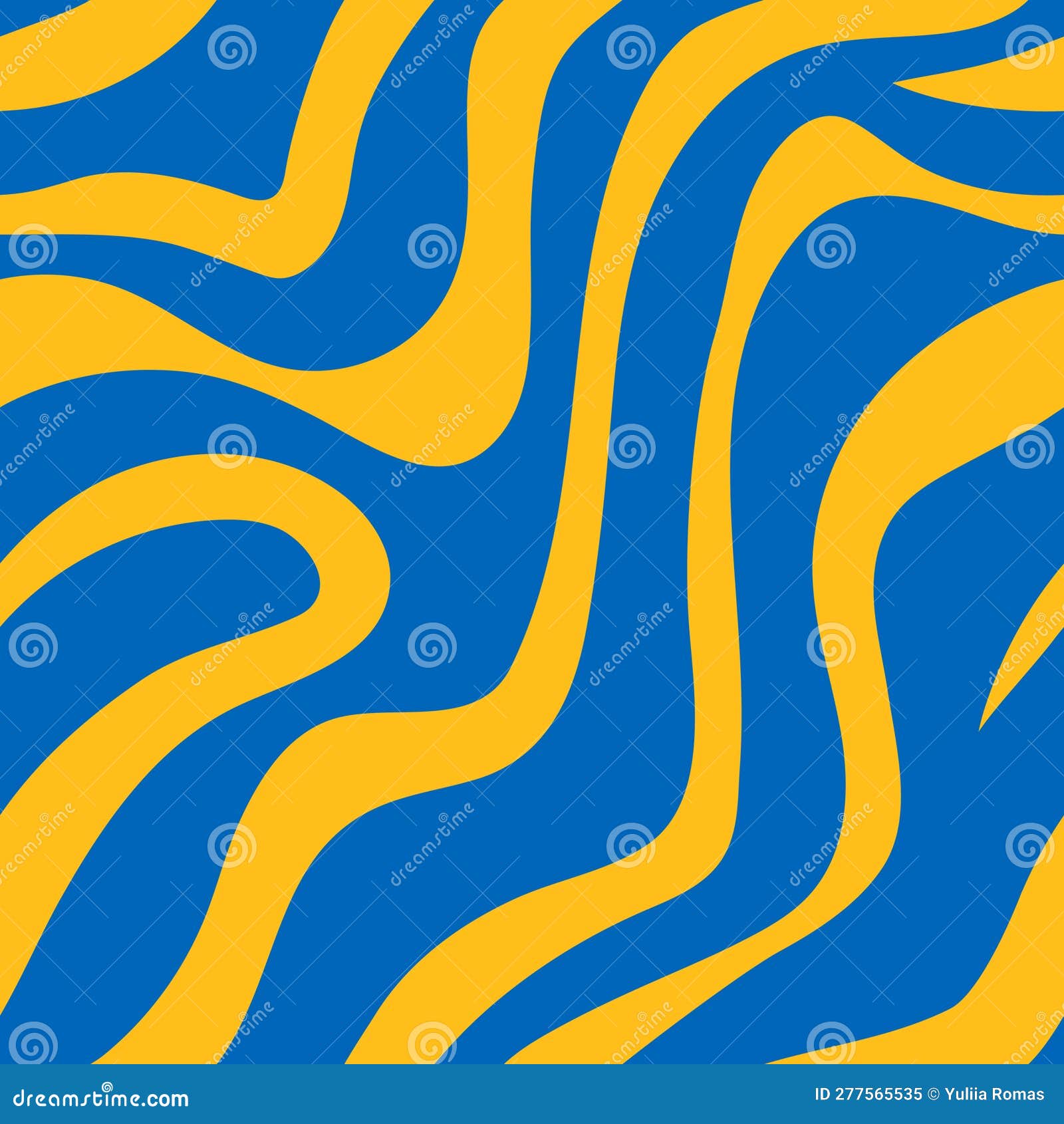 Seamless Pattern with Blue and Yellow Waves. Stock Vector ...