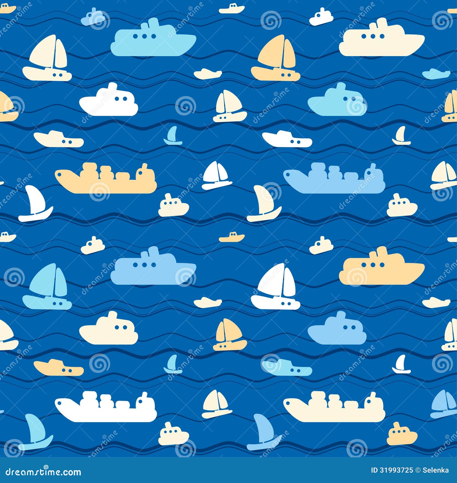 Seamless Pattern with Boats Stock Vector - Illustration of pack, paper ...