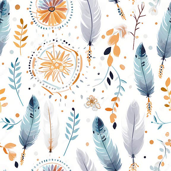 Seamless Pattern of Boho - Bohemian Style. Wrapping Paper Pattern Stock ...