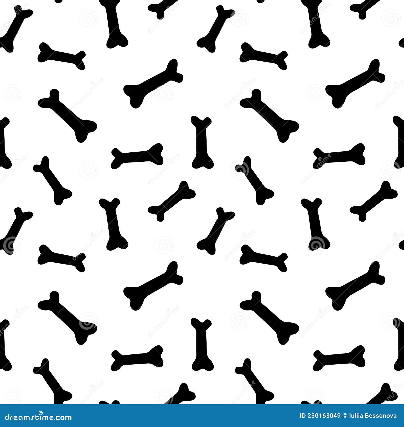 Seamless Pattern with Bones. Background and Texture in Flat Style Stock ...