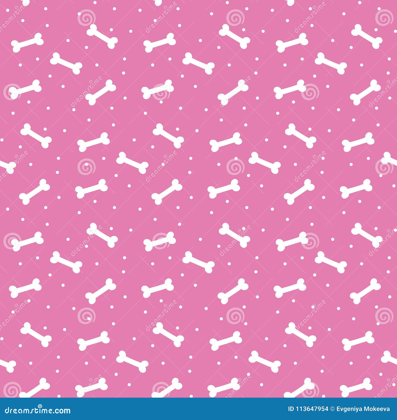 Seamless Pattern with Bones for Dog on the Pink Background. Stock ...