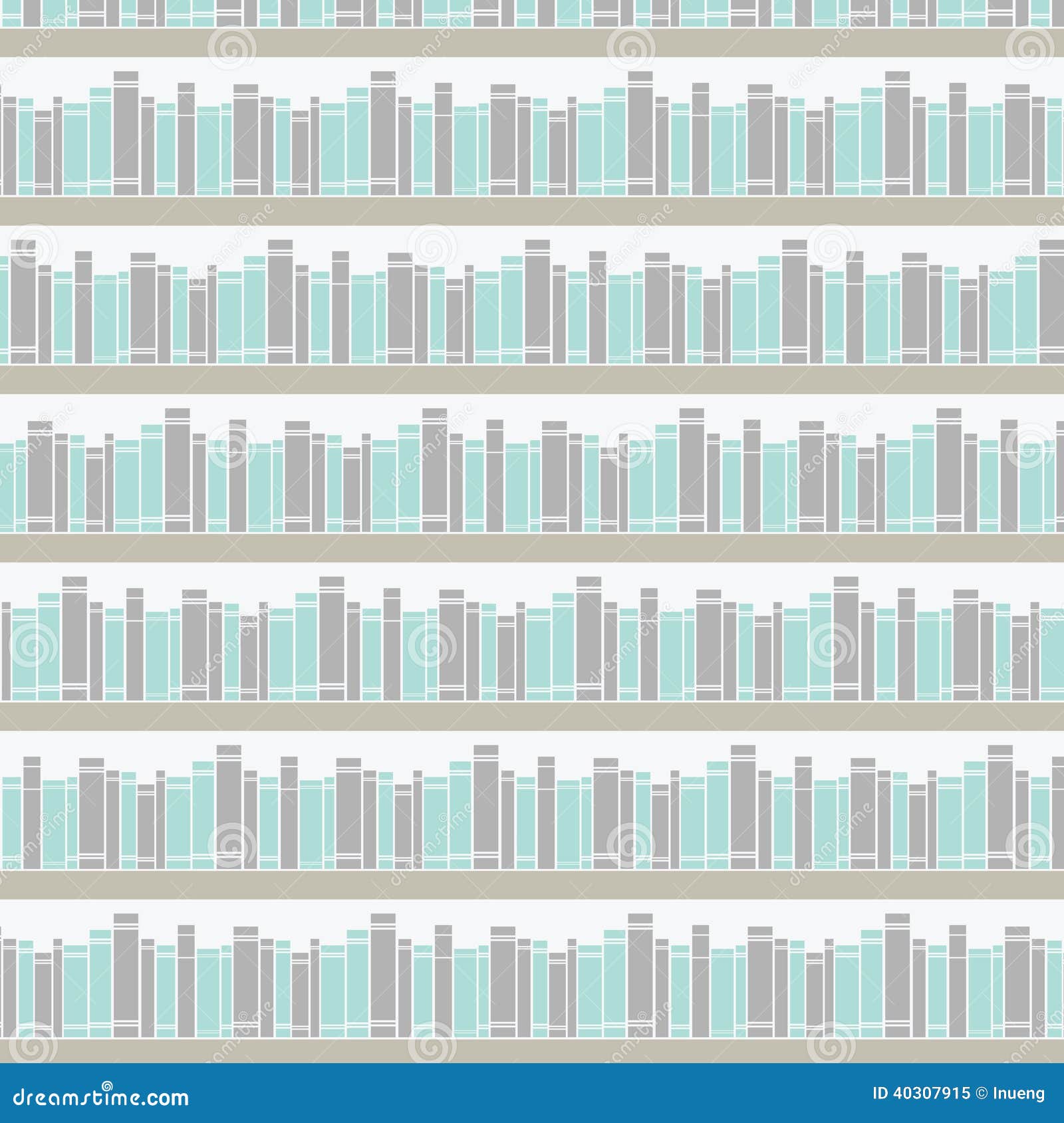 Seamless Pattern with Books on a Bookshelf Stock Vector - Illustration ...