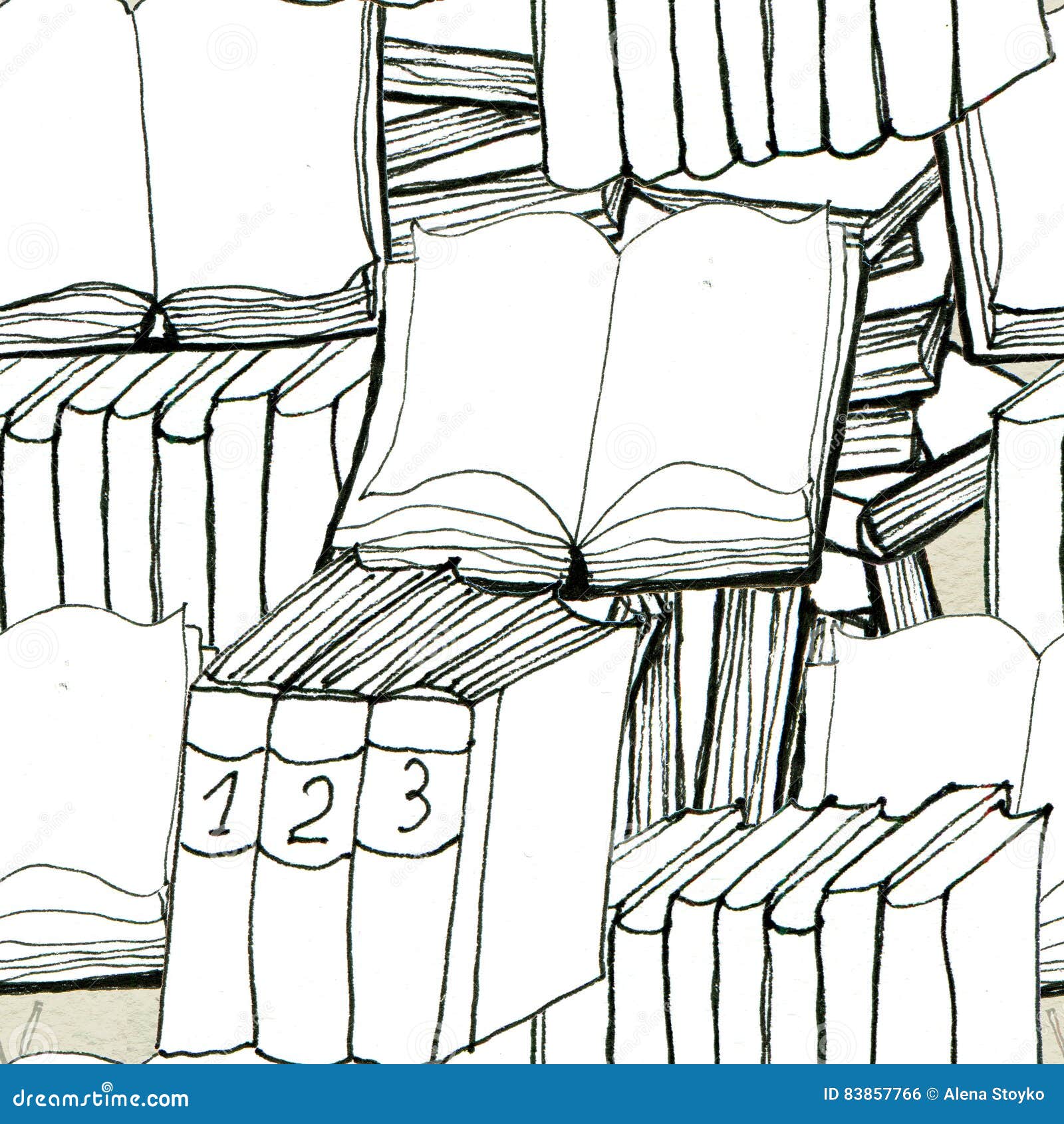 Seamless Pattern with Books Stock Illustration - Illustration of ...