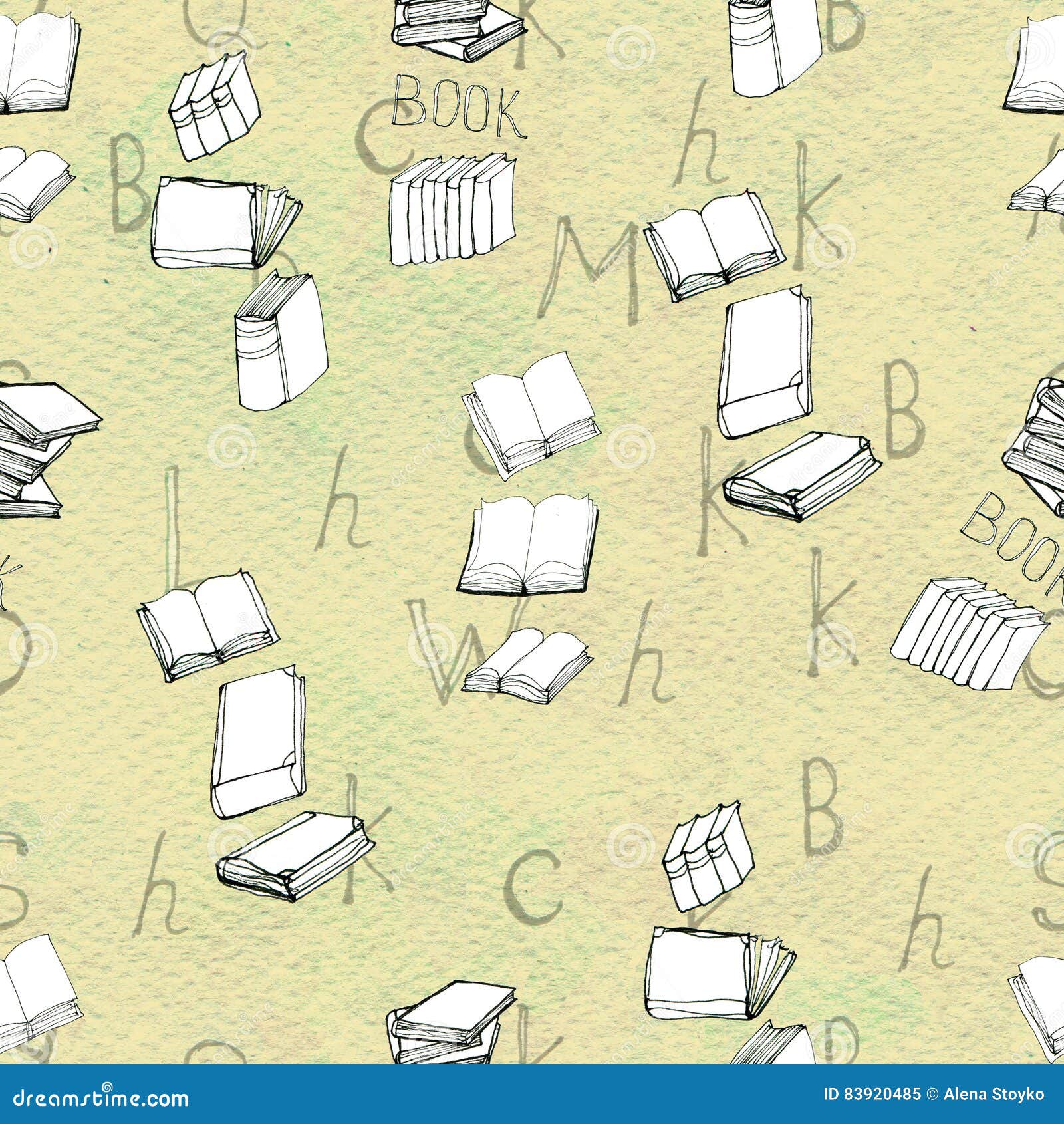 Seamless Pattern with Books Stock Illustration - Illustration of print ...