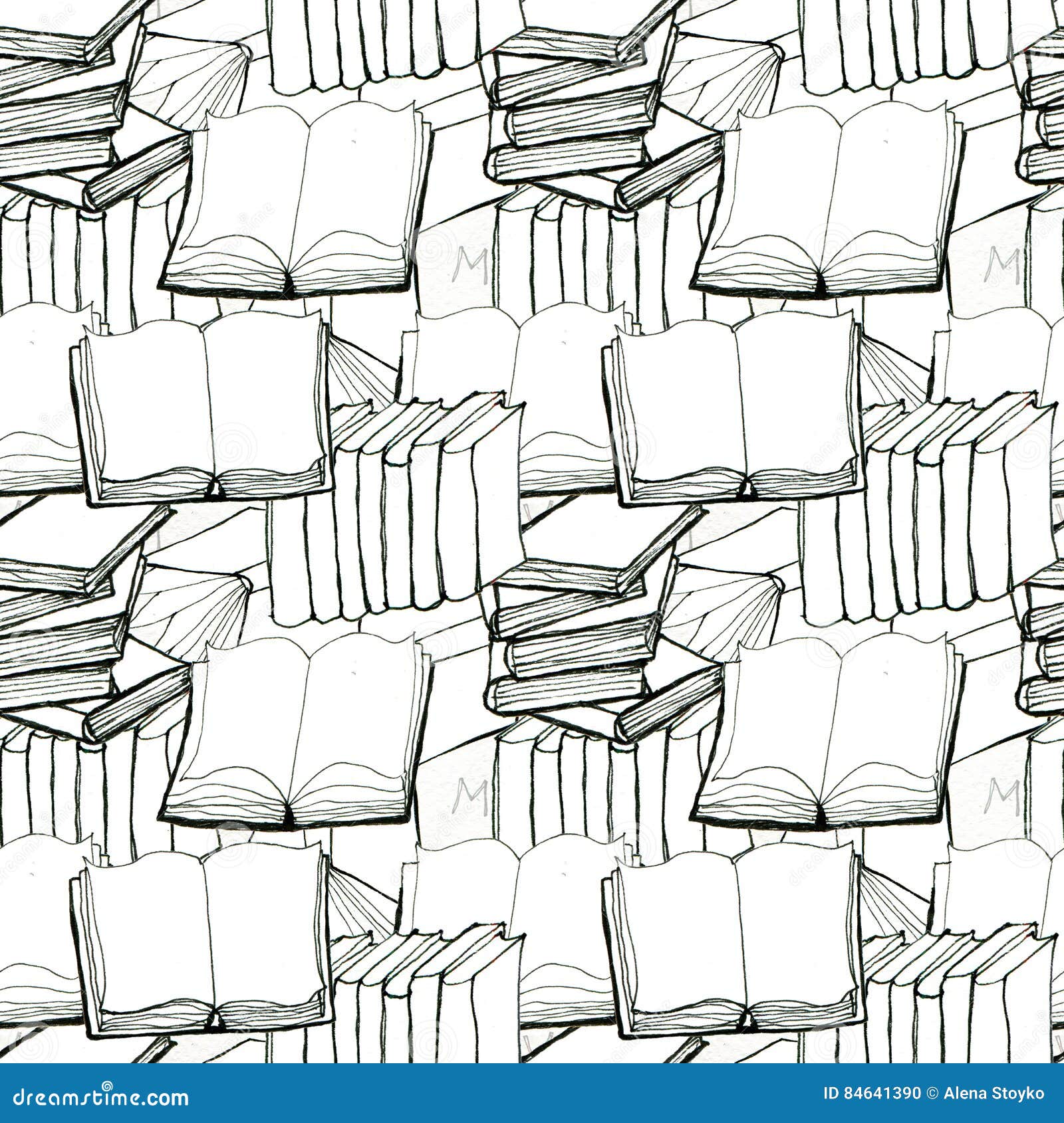 Seamless Pattern with Books Stock Illustration - Illustration of book ...
