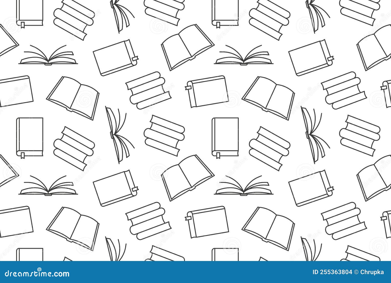 Seamless Pattern with Books, Education, Bookstore, Library Concept ...