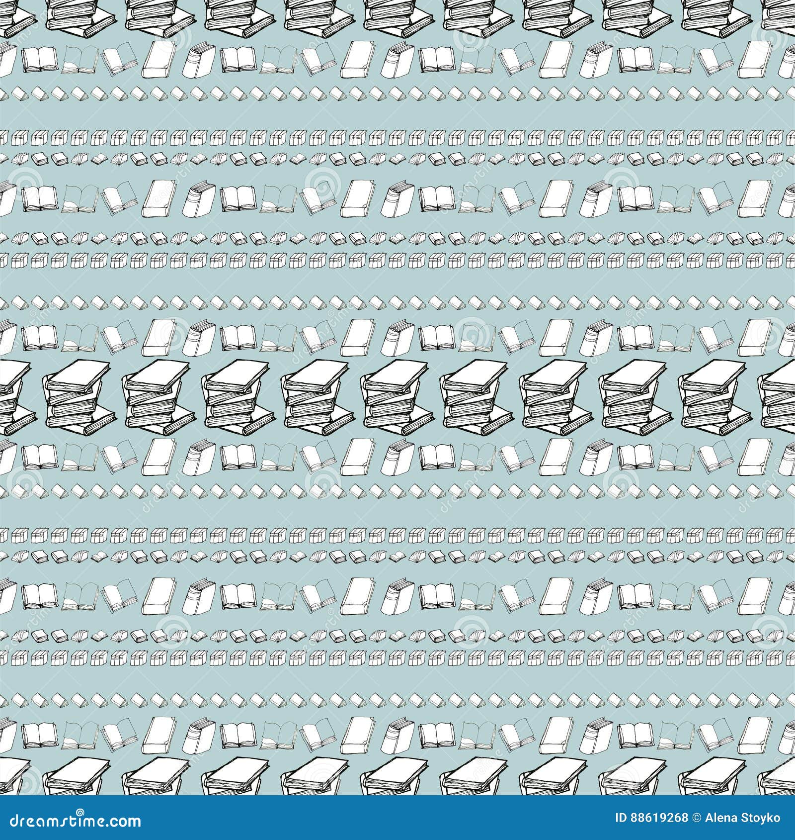 Seamless Pattern with Books Stock Vector - Illustration of poetry ...