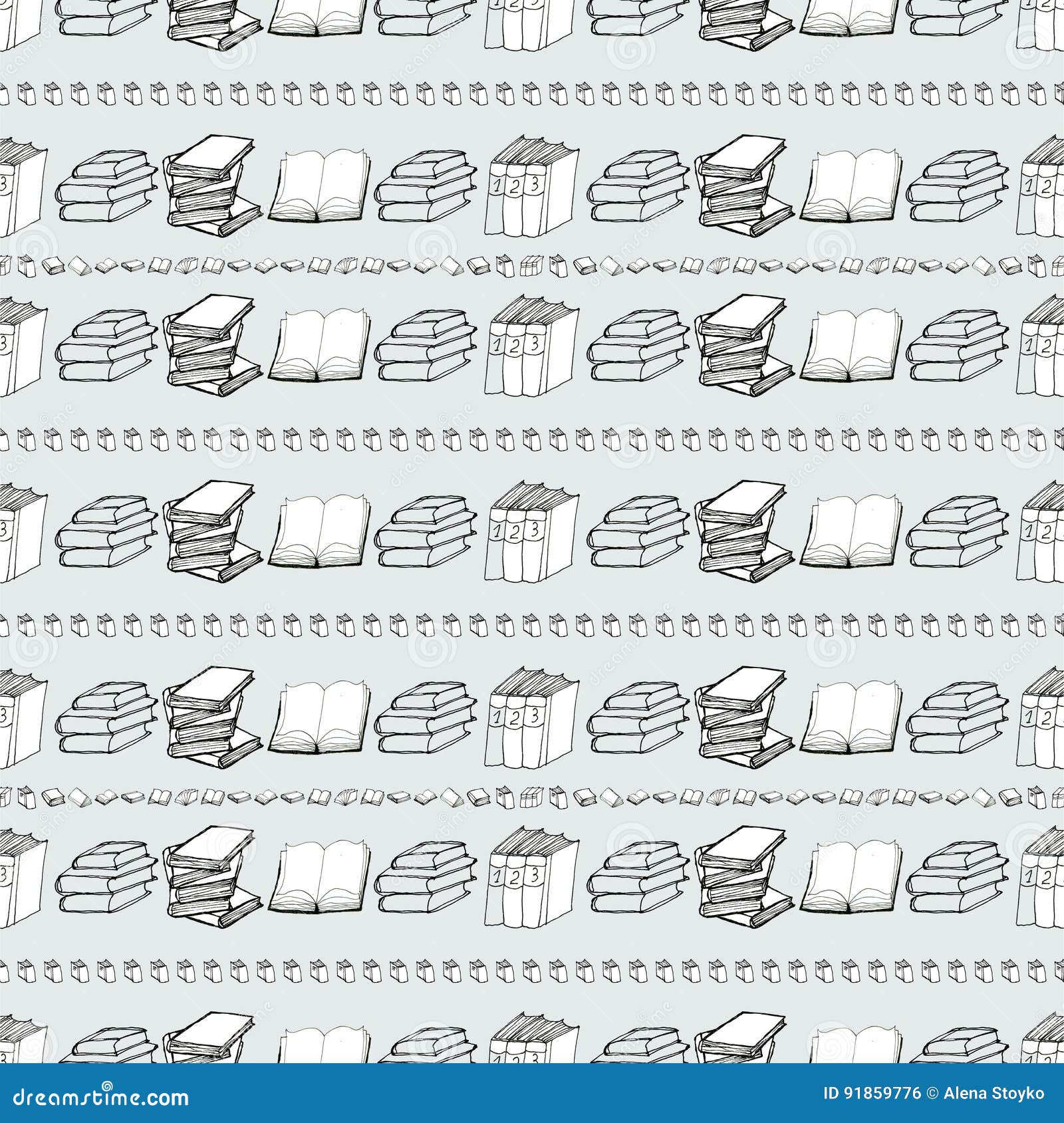 Seamless Pattern with Books Stock Vector - Illustration of graphic ...