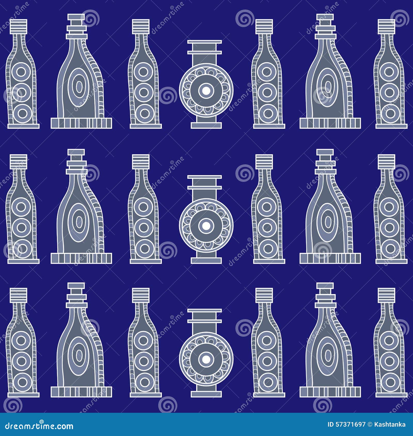 Seamless Pattern with Bottles Stock Vector - Illustration of modern ...