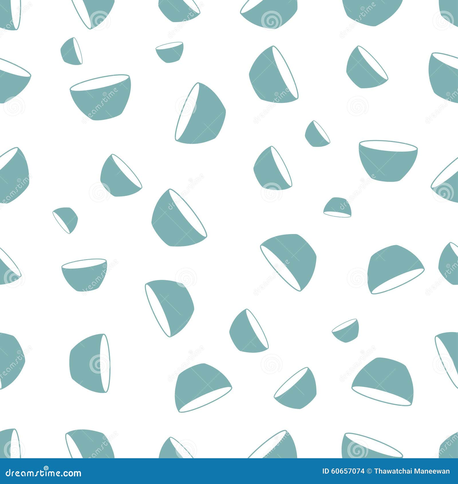 Seamless pattern with bowl stock vector. Illustration of blue - 60657074