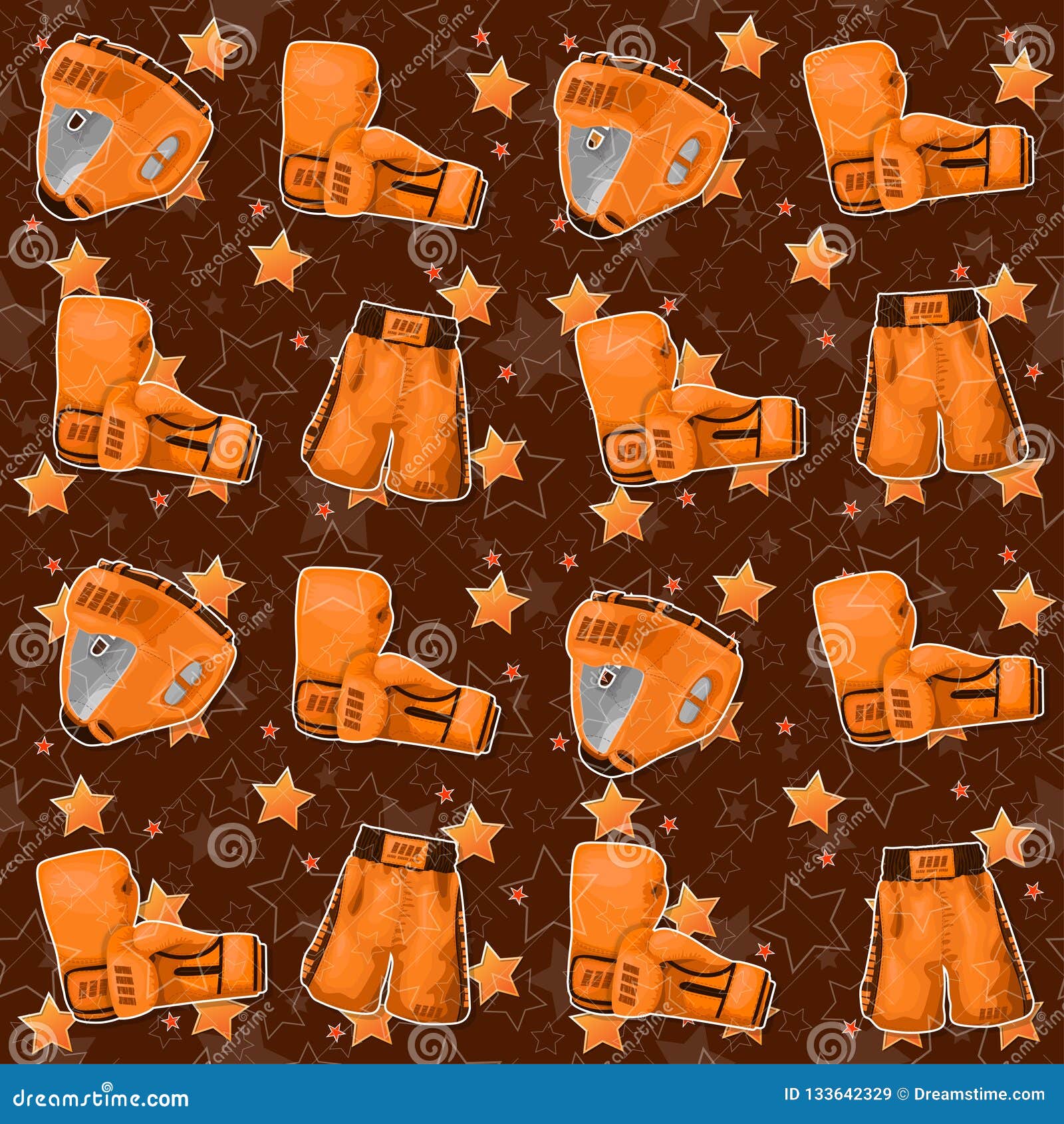 Seamless Pattern on the Boxing Theme. Stock Illustration - Illustration ...